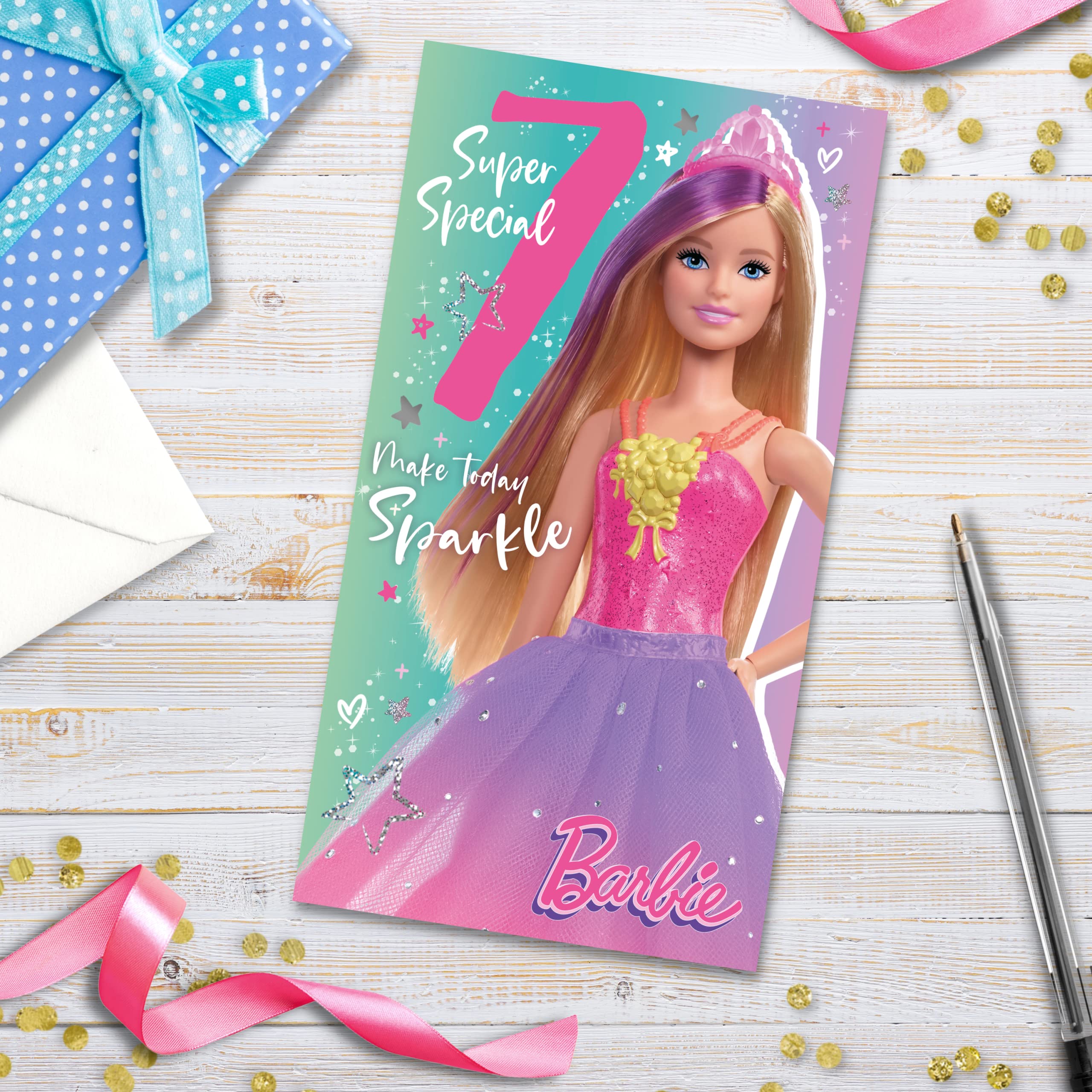 Barbie 7th Birthday Cards 7th Birthday Card Barbie Etsy UK
