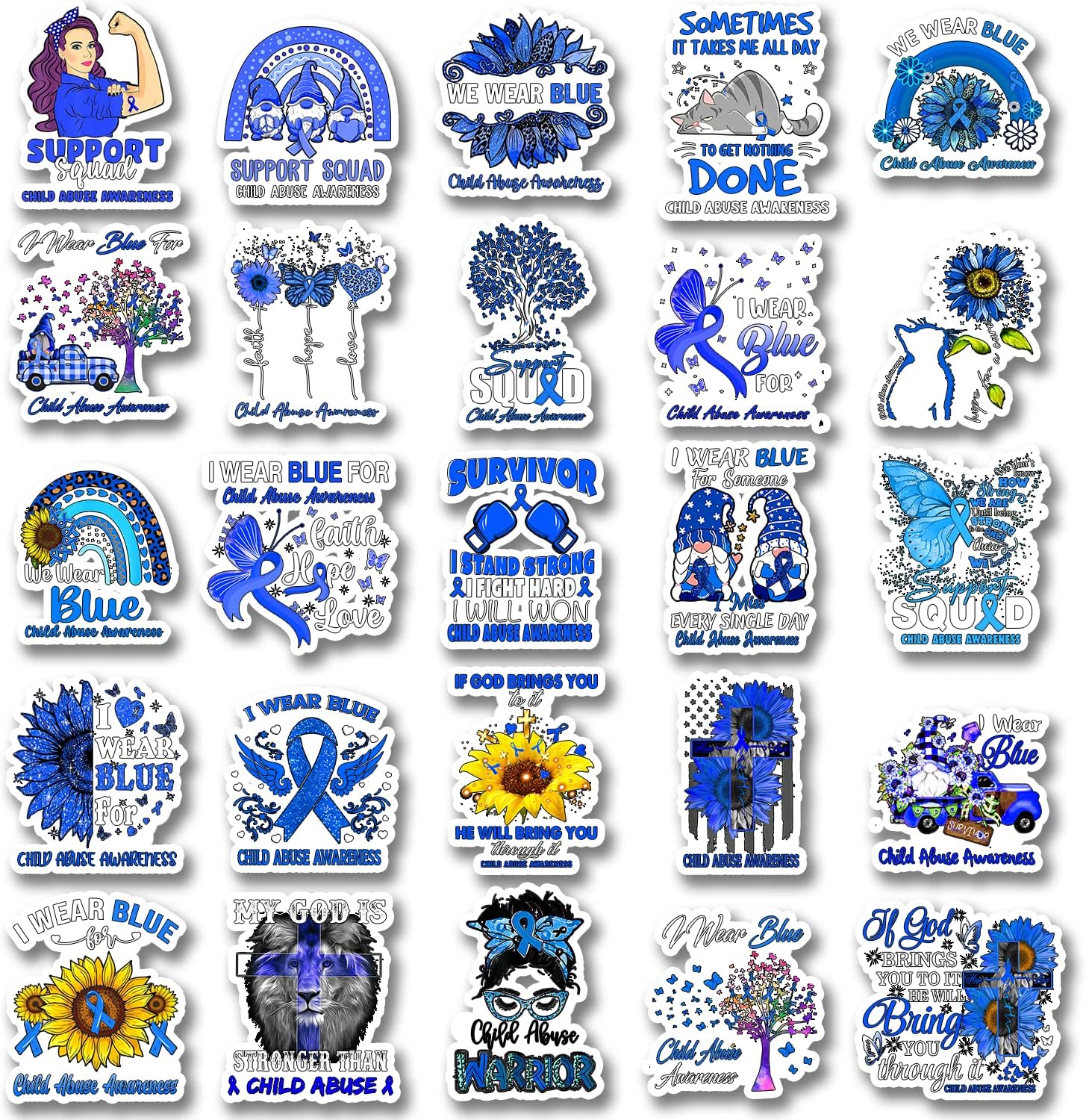 Amazon.com - 25Pcs Child Abuse Awareness Stickers, Inspirational ...