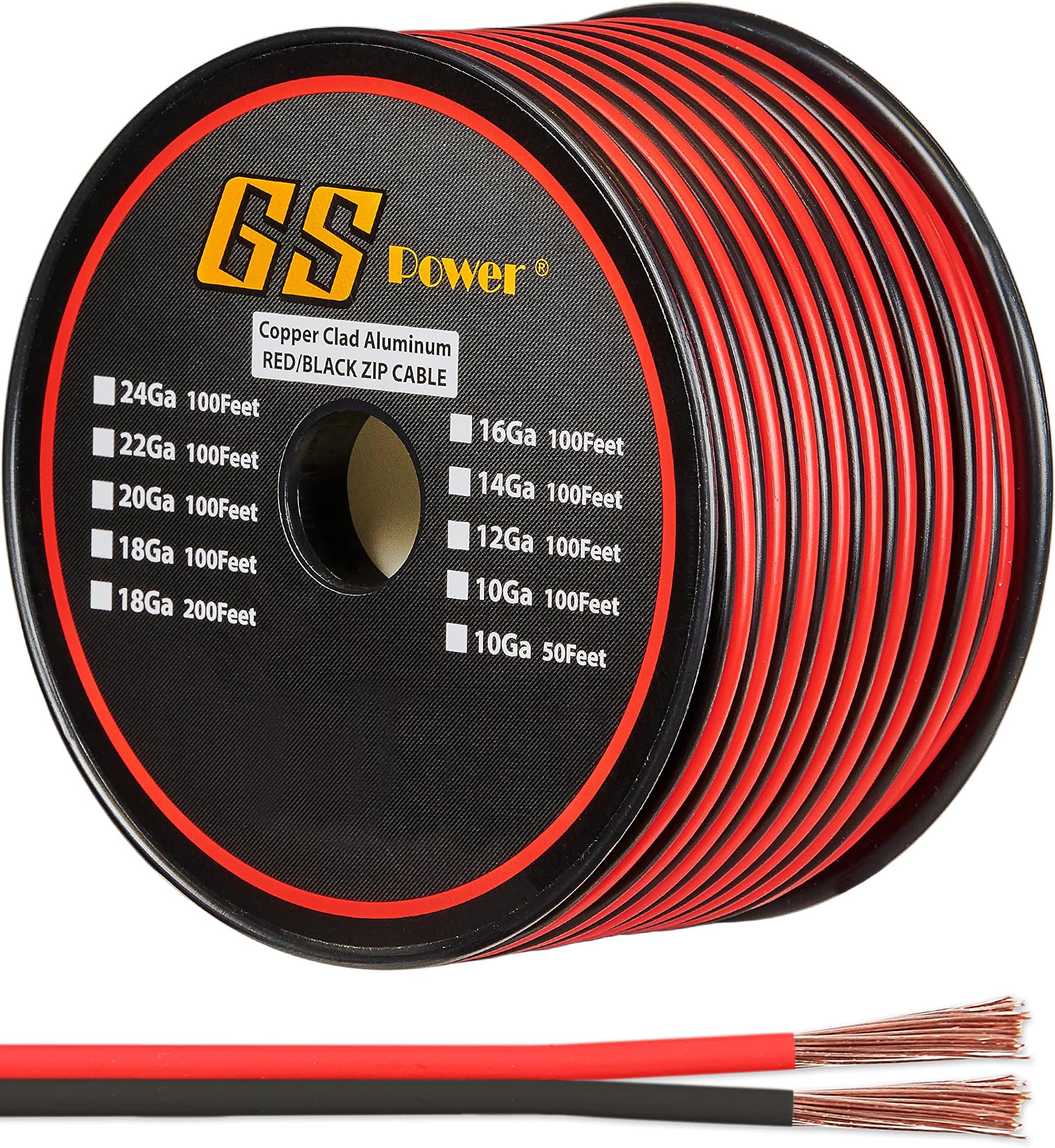 Amazon.com: GS Power 12 Gauge Wire - 100 Foot Copper Clad Aluminum ...