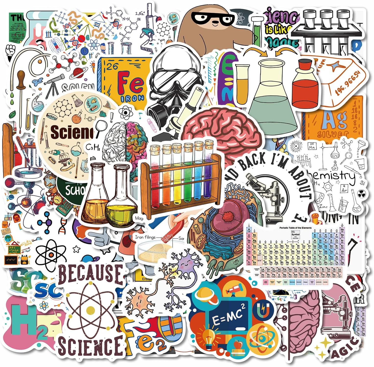 Amazon.com: 200 Pcs Natural Sciences Stickers Physics Biology Chemistry ...