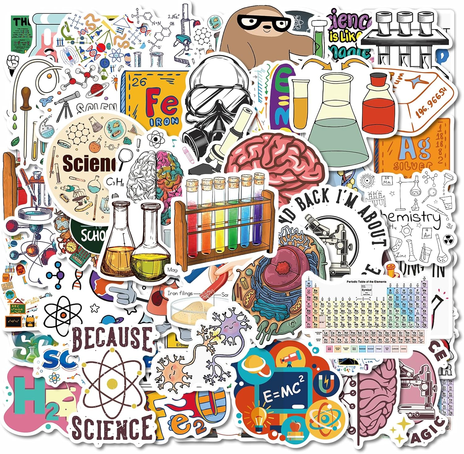 Amazon.com: Natural Sciences Stickers 100 Pack, Physics, Chemistry ...