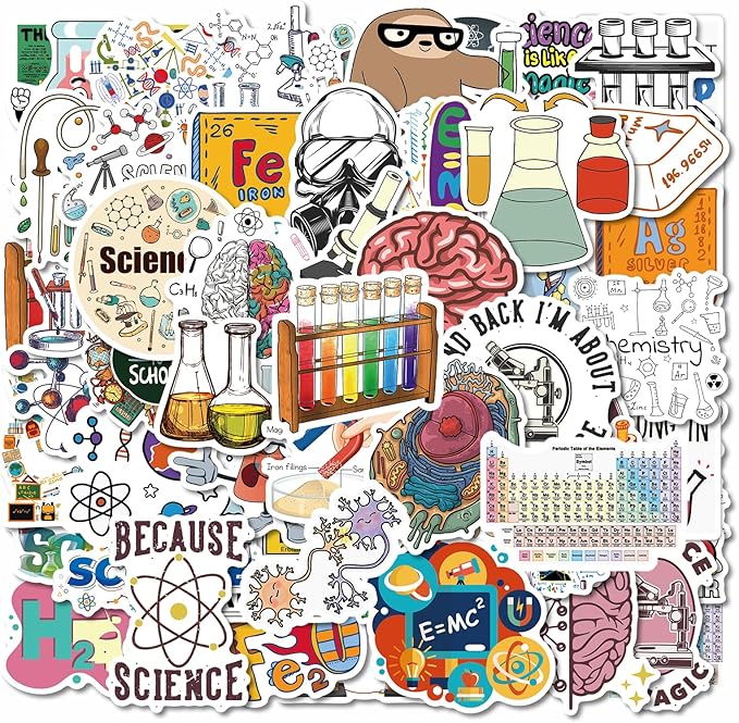 Amazon.com: Natural Sciences Stickers 100 Pack, Physics, Chemistry ...
