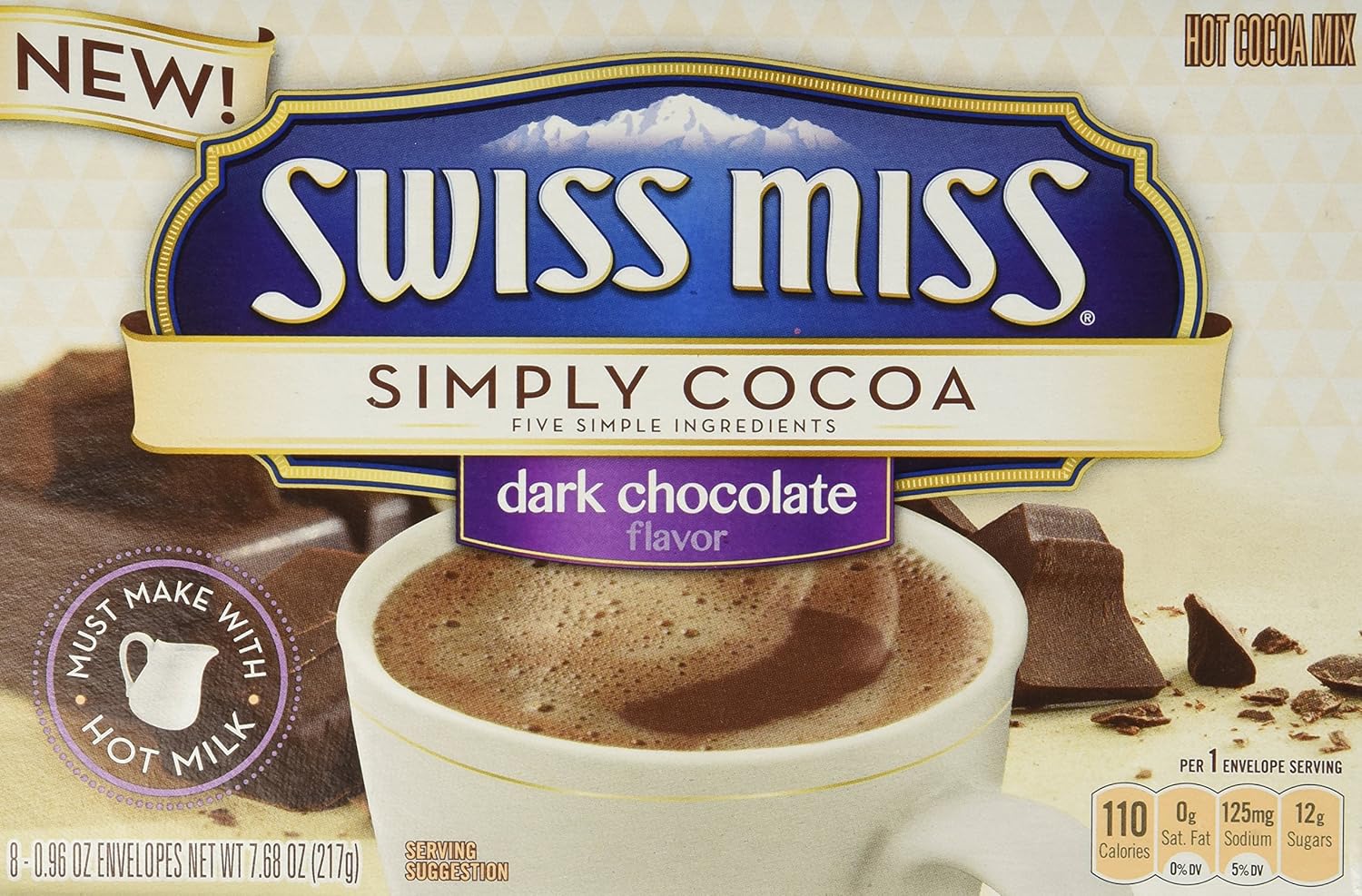 Amazon.com: Swiss Miss, Simply Cocoa, Dark Chocolate, Hot Cocoa Mix, 8 ...