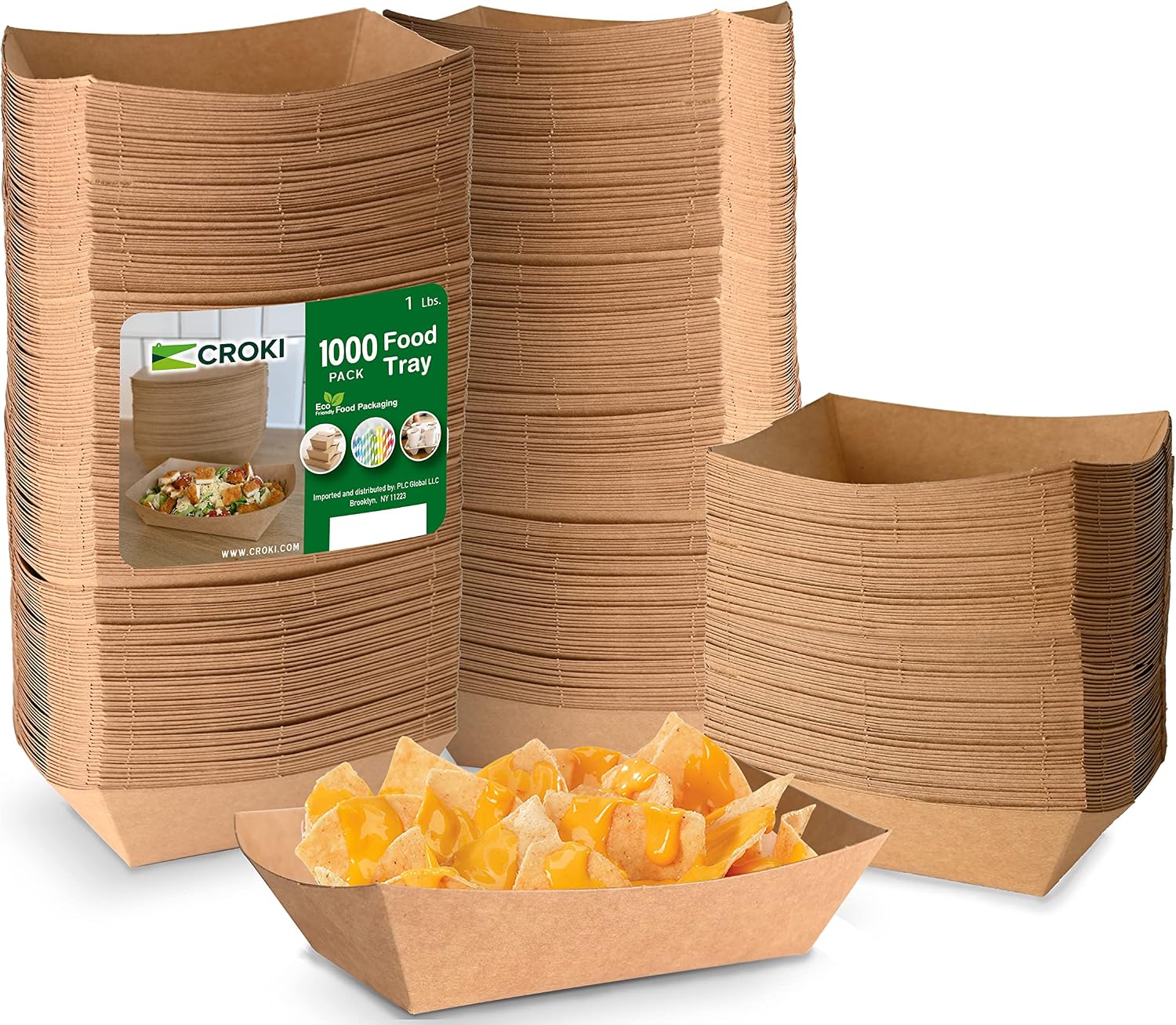 Amazon.com: CROKI Paper Food Boats (1,000 Pack) - Disposable Brown ...