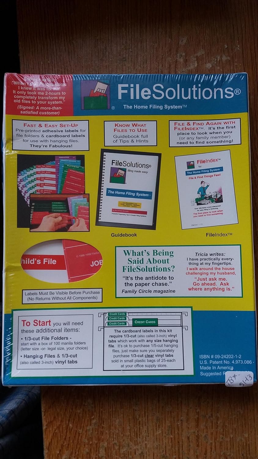 FileSolutions Filing Made Easy The Home Filing System: Don Donnelly ...