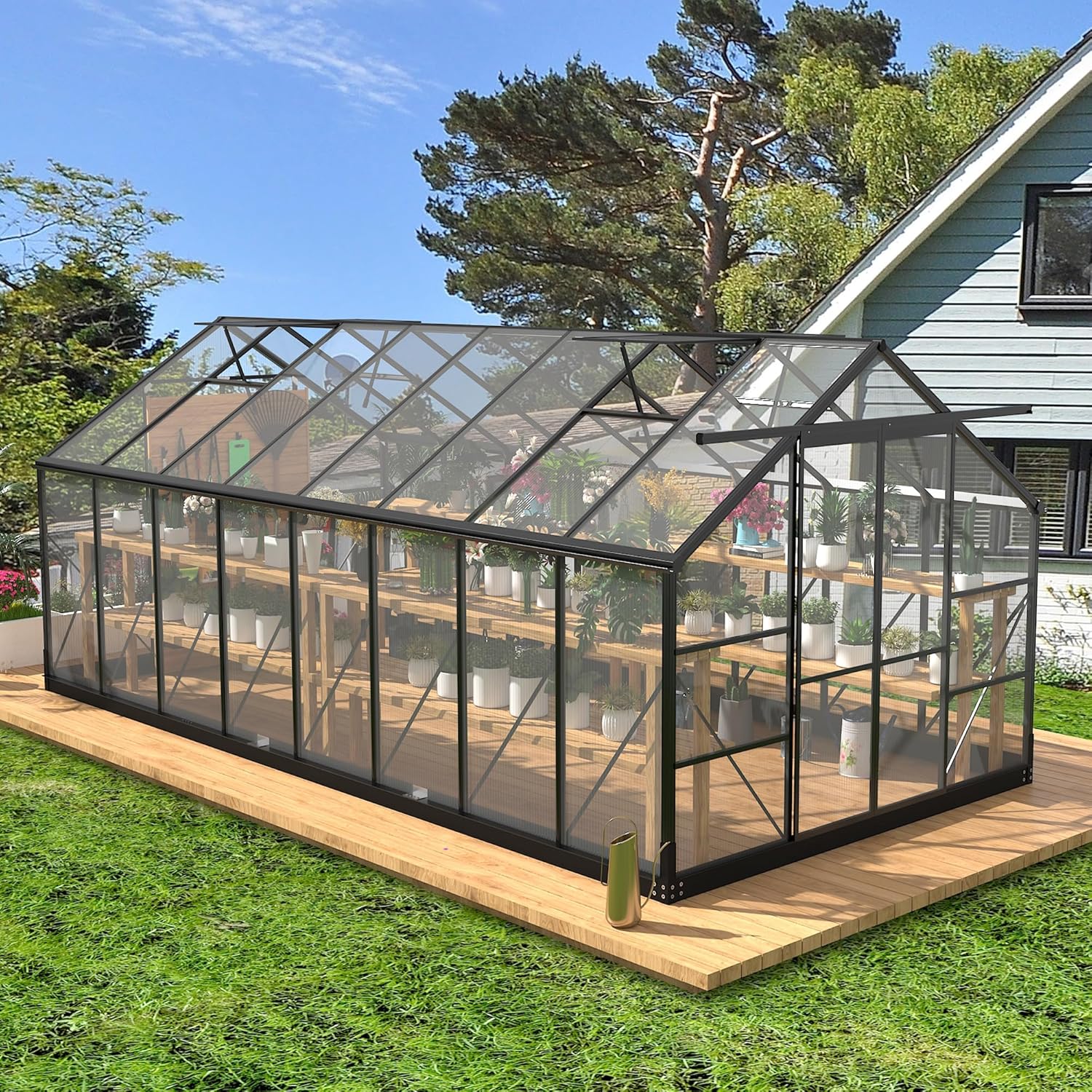 Amazon.com : Polycarbonate Greenhouses, 8x16 FT Green Houses for ...
