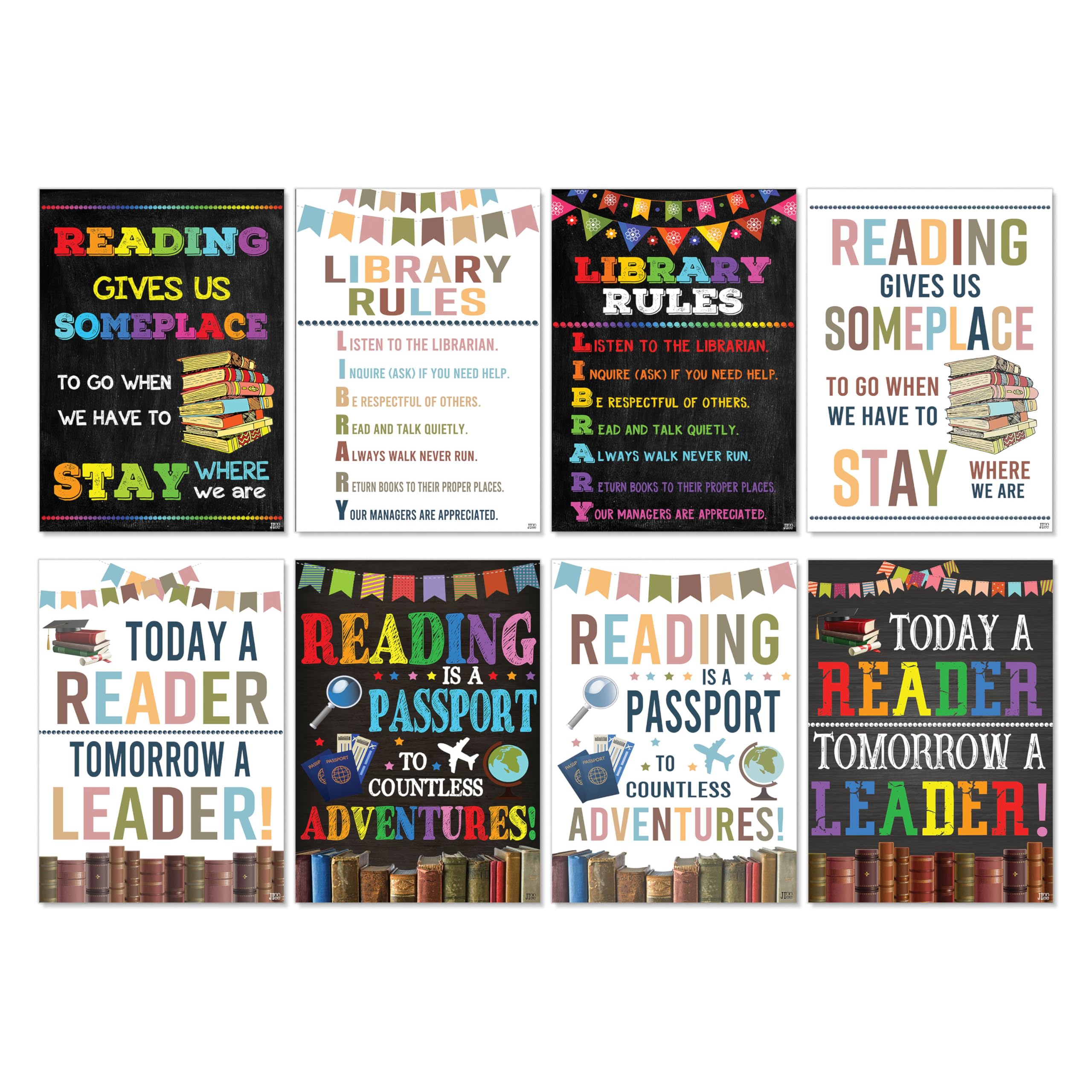Snapklik.com : Jinniee Set 4 Pcs Colorful Reading Posters For Classroom ...
