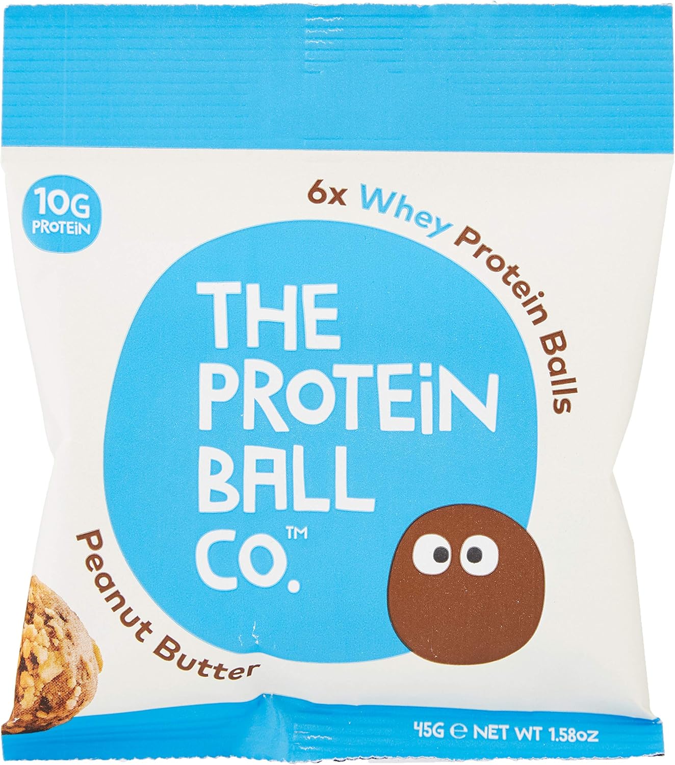 The Protein Ball Co Whey Protein Balls, 45g, Peanut Butter, 10-Count ...