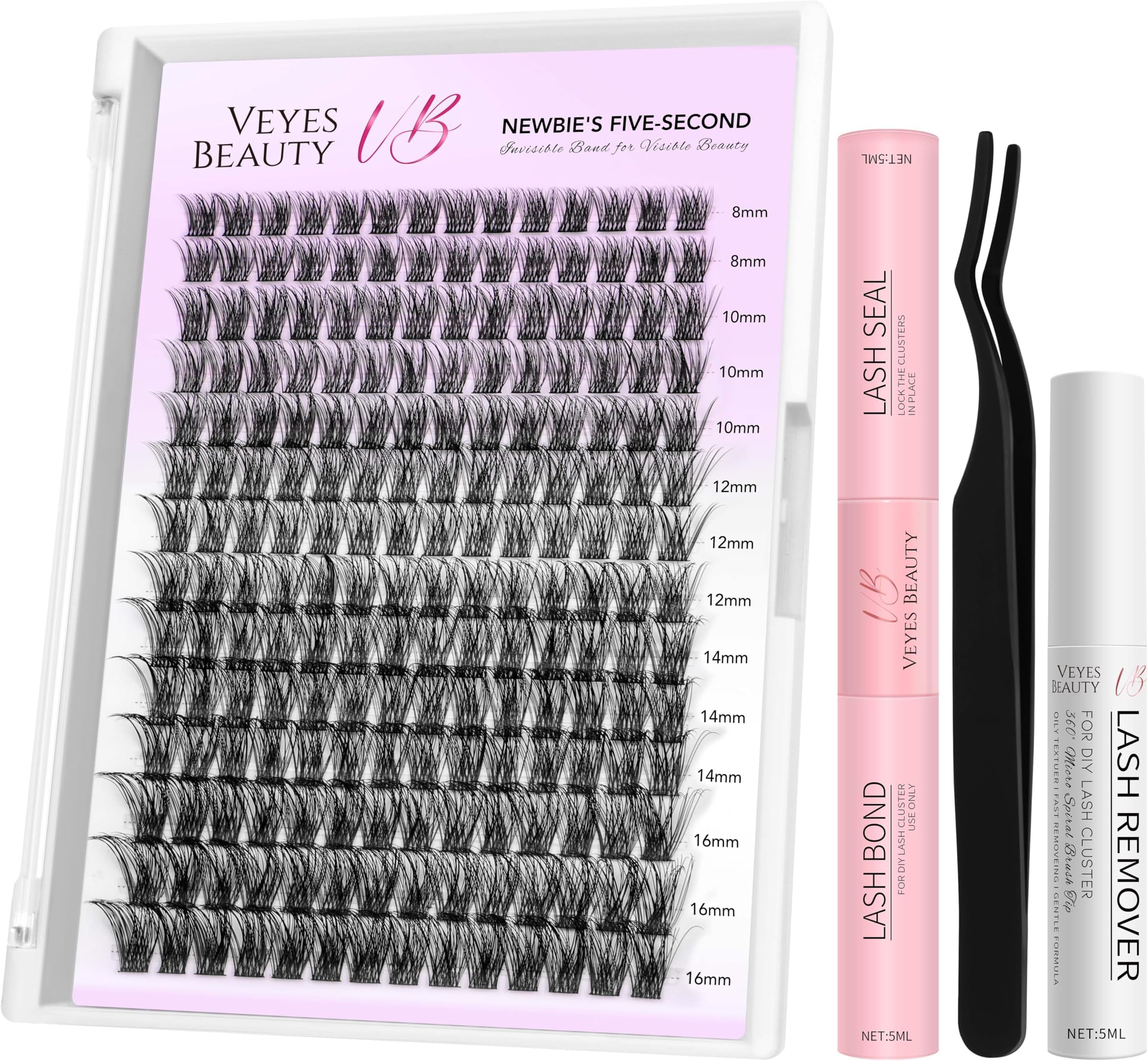 Amazon.com: VEYESBEAUTY Lash Clusters Kit Individual Eyelash Extensions ...