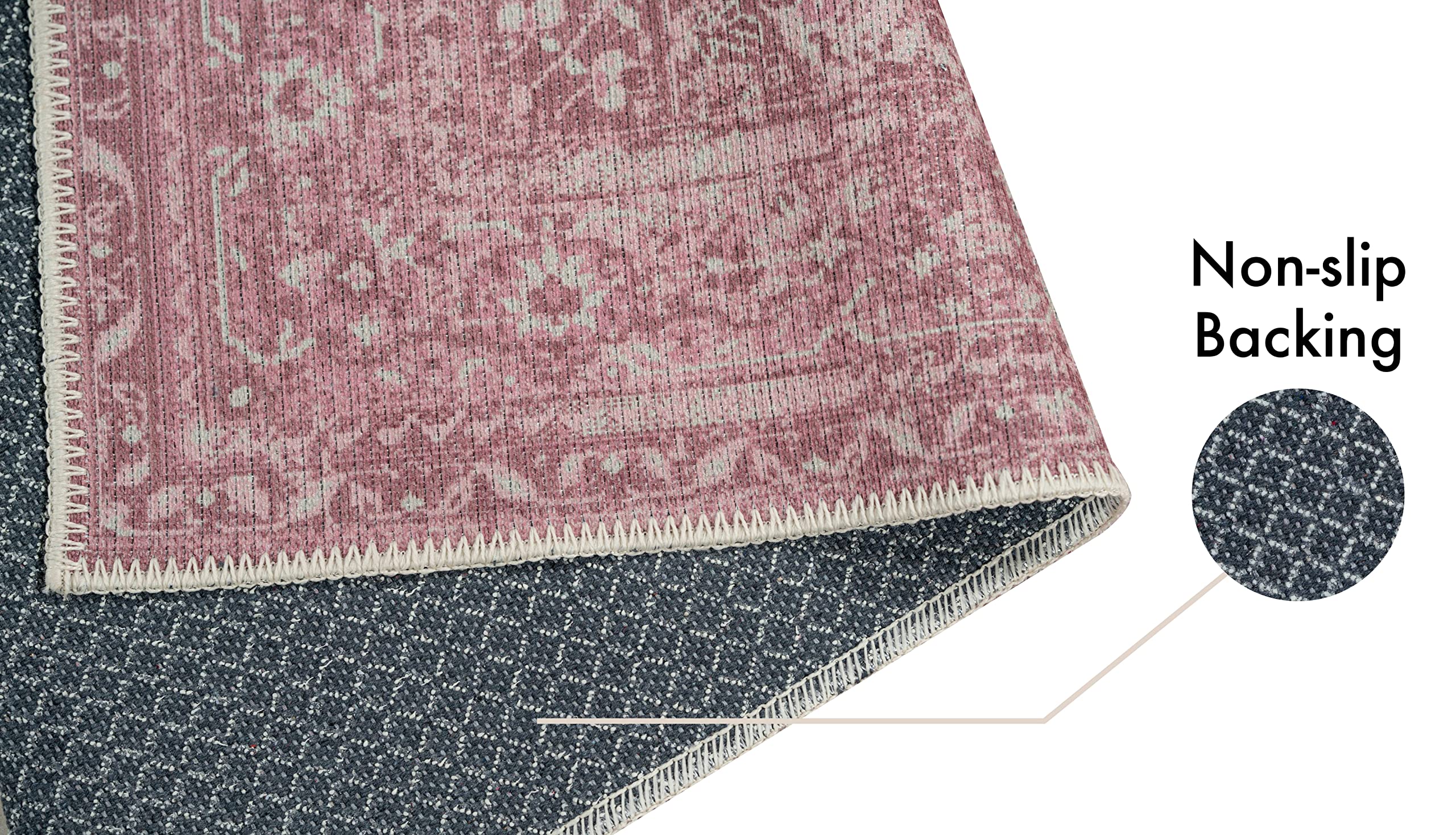 Adiva Rugs Machine Washable Area Rug with Non Slip Backing for Living ...