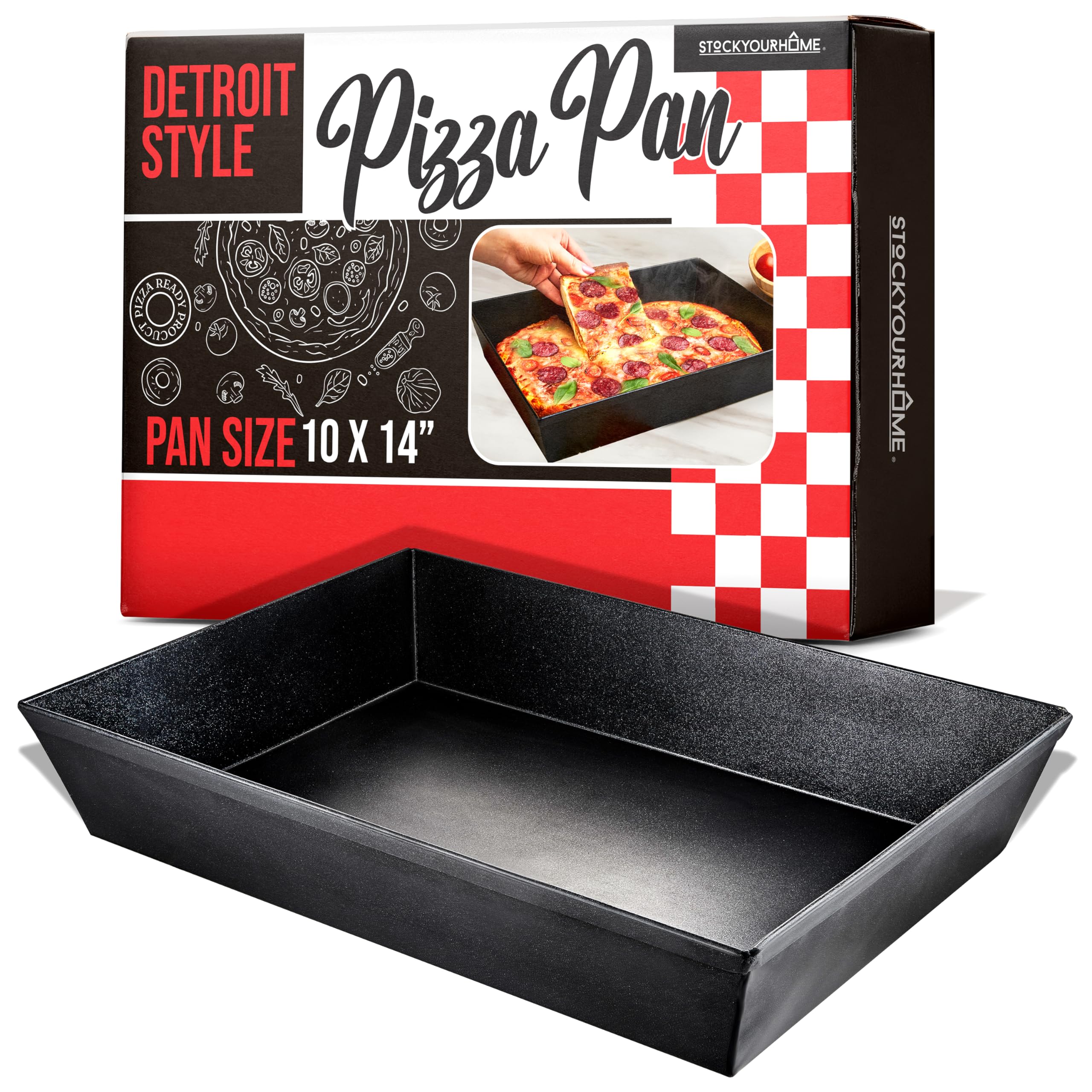 Amazon.com: 10x14 Detroit Style Pizza Pan - Non-Stick Coated Deep Dish ...