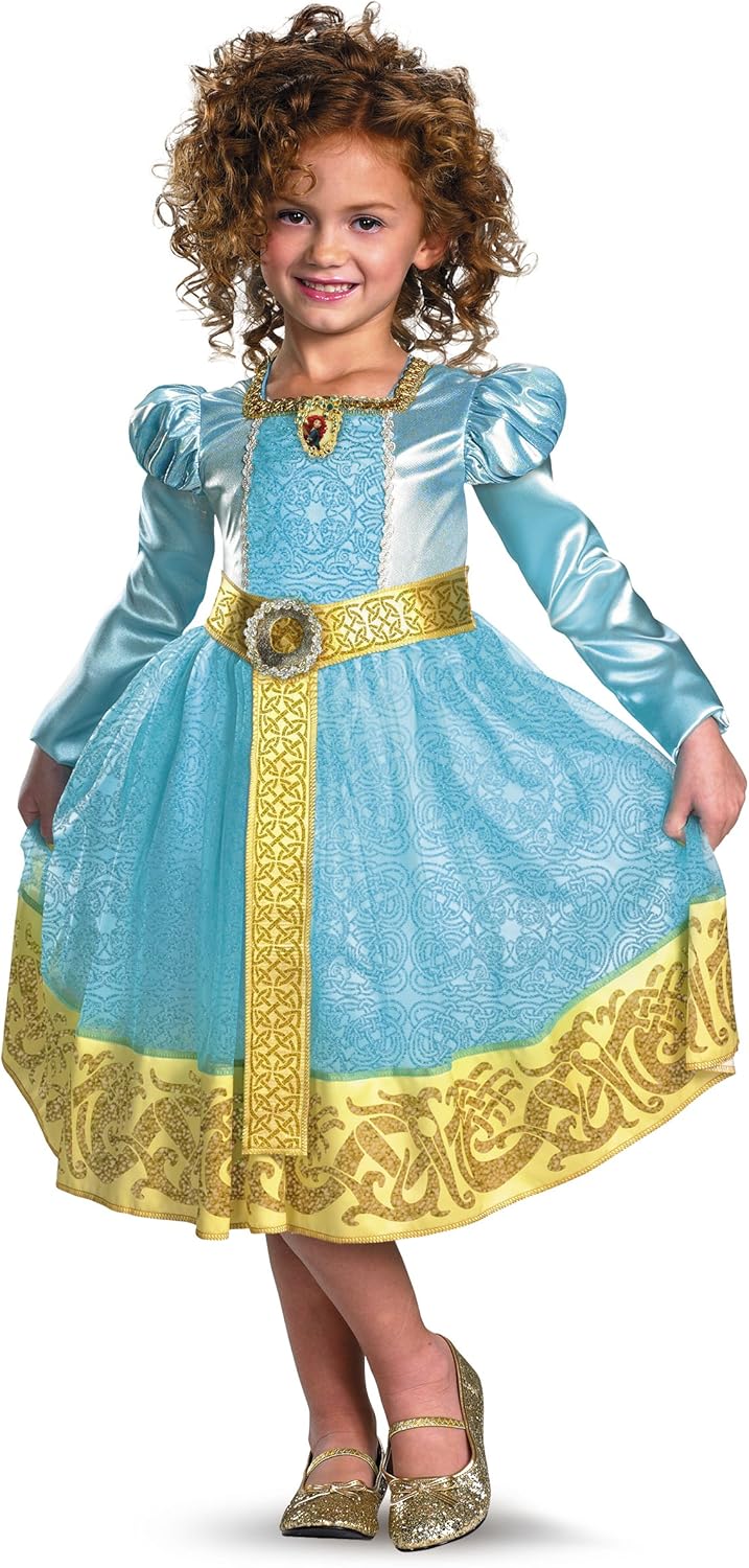 Amazon.com: Brave Merida Deluxe Costume, Auqa/Gold, Medium : Clothing ...