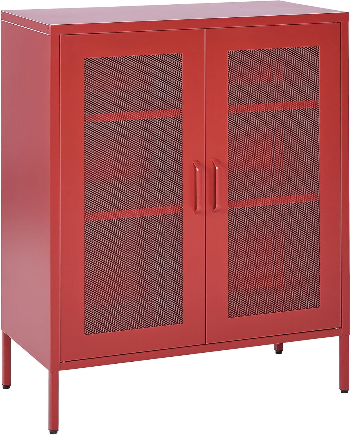 Metallschrank mit 2 Türen rot Stahl Küchenschrank Industrie Wakatipu ...