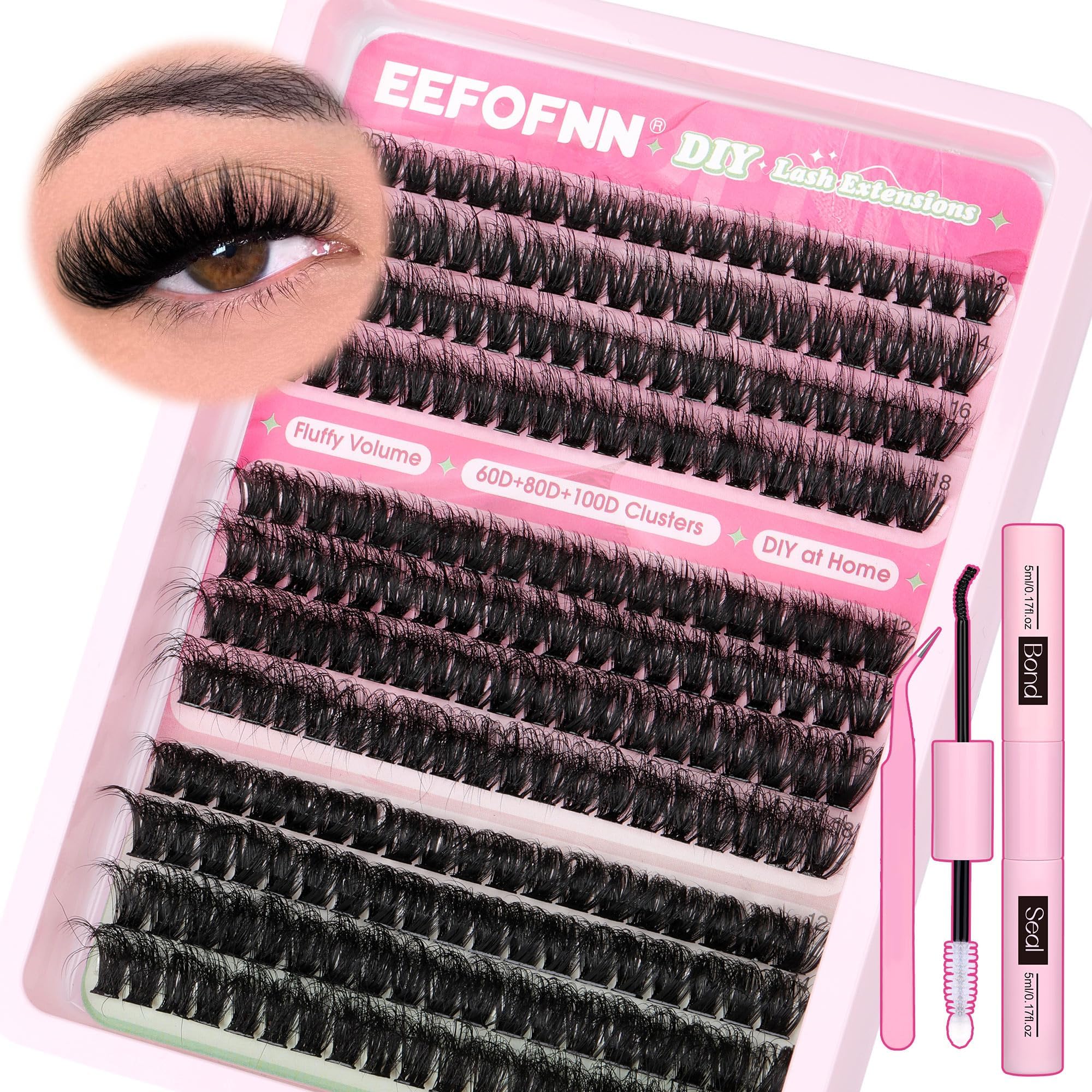 Amazon.com: Eyelash Extension Kit Fluffy Lash Extension Kit Thick ...