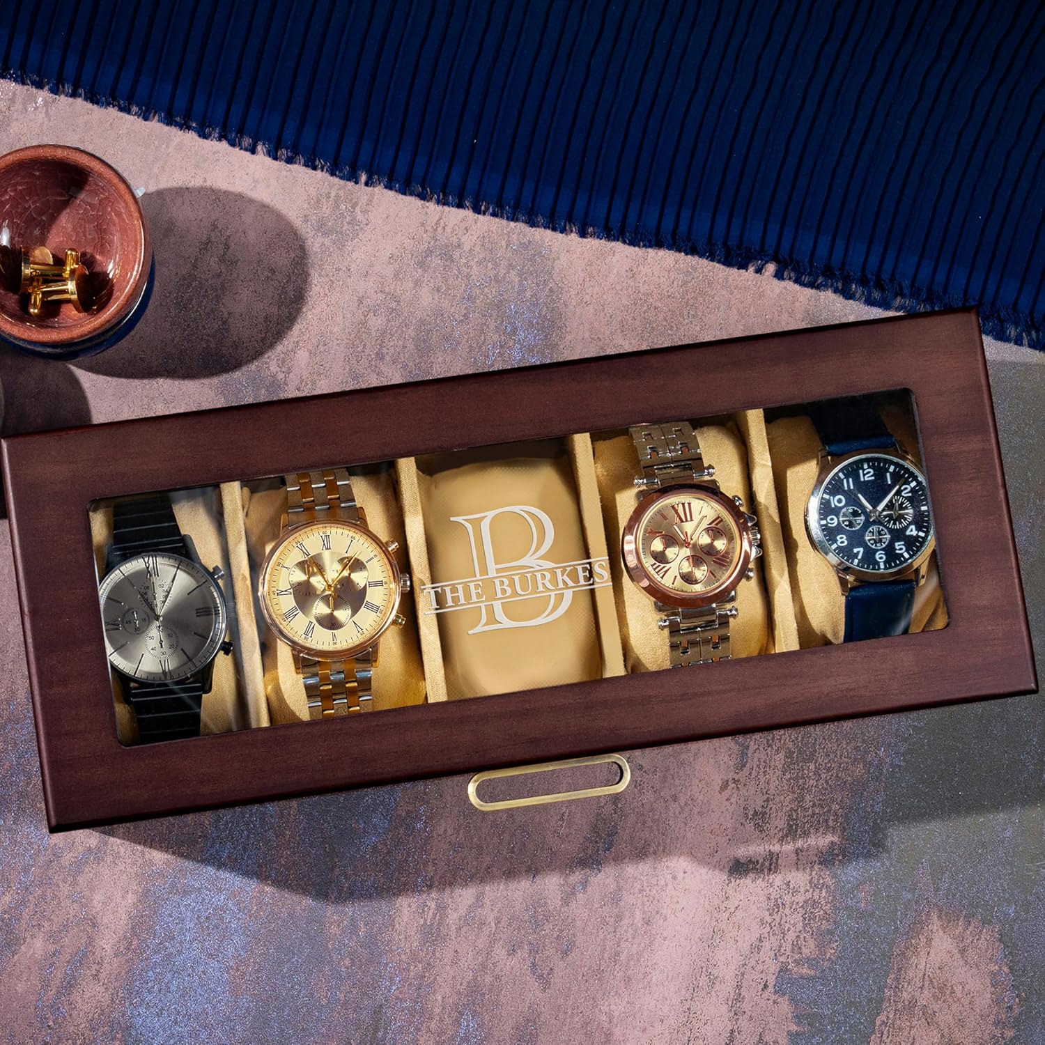 Amazon.com: Personalized Watch Box with Custom Engraving, Monogrammed ...