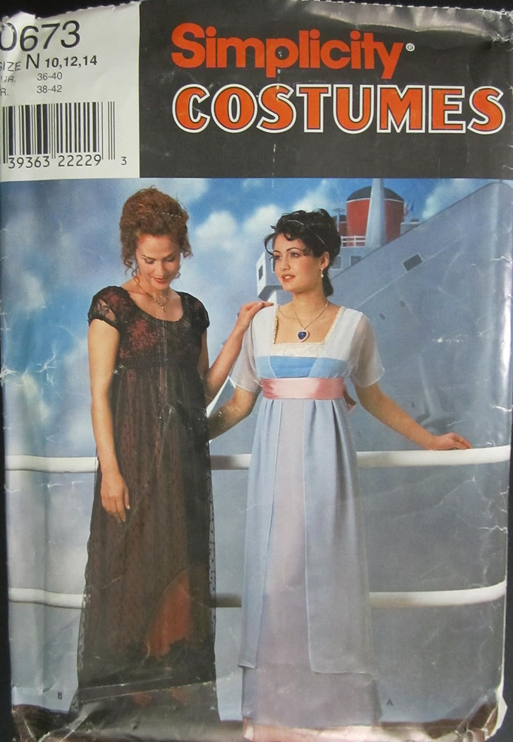 Amazon.com: Simplicity 0673 Titanic Costume Size N 10-12-14 : Arts ...