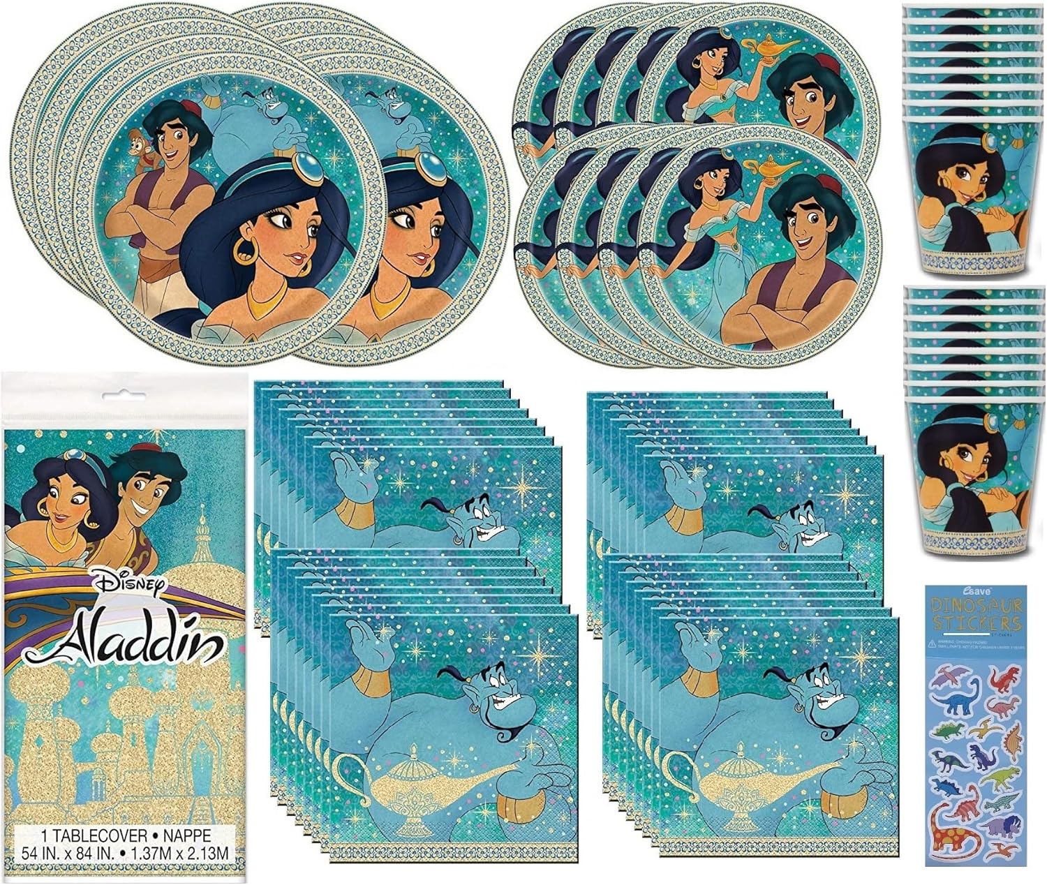 Amazon.com: Aladdin Birthday Party Supplies Bundle Pack includes 16 ...