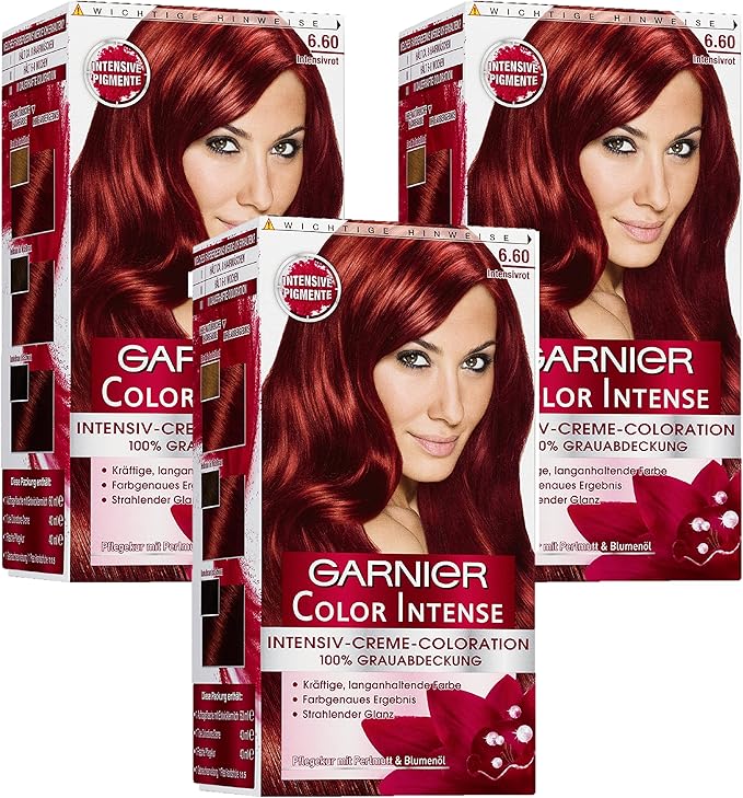Garnier Color Intense, 6.60 Rosso Intenso, Intensiv Creme Coloration ...