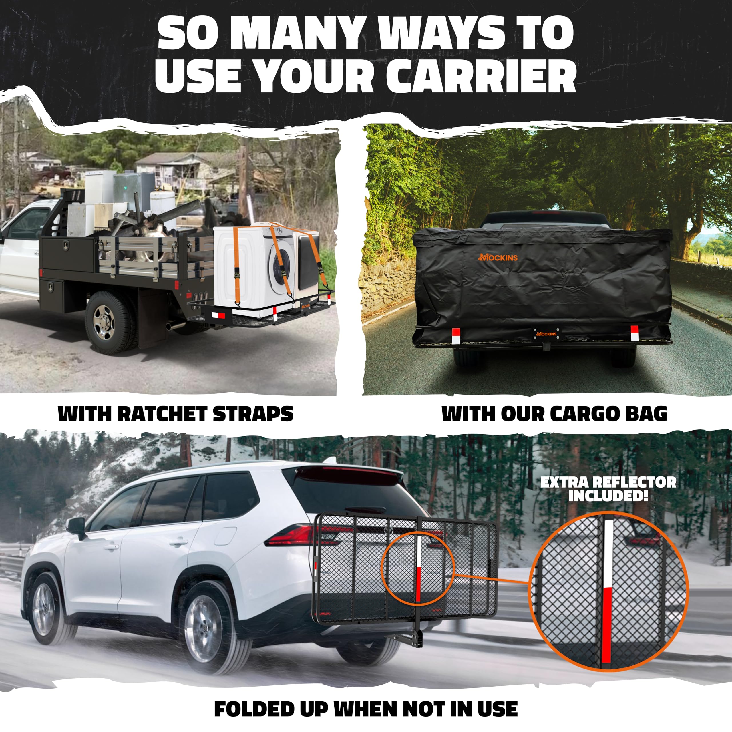 Snapklik.com : XXL 70x30x6 Folding Trailer Hitch Cargo Carrier Hitch ...