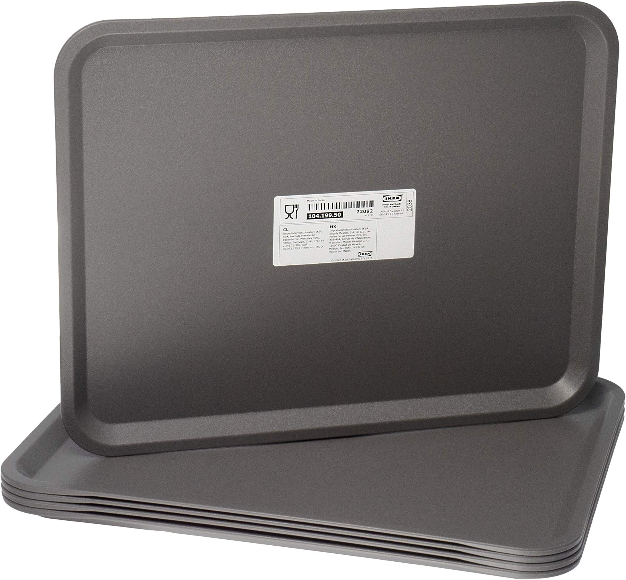 Ikea Tilgangg Set of 5 Plastic Serving Trays 37 x 29 cm Grey : Amazon ...