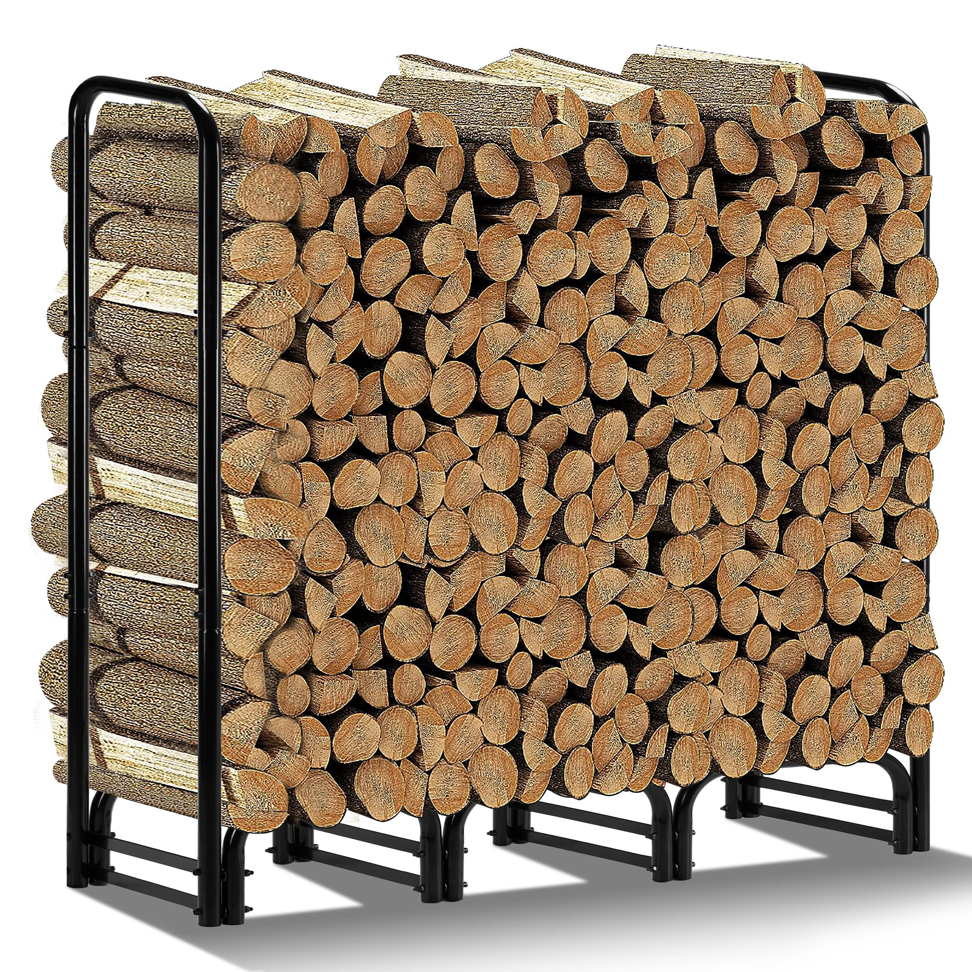 Amazon.com : Himal Storage Firewood Rack with Steel Frame Heavy Duty ...