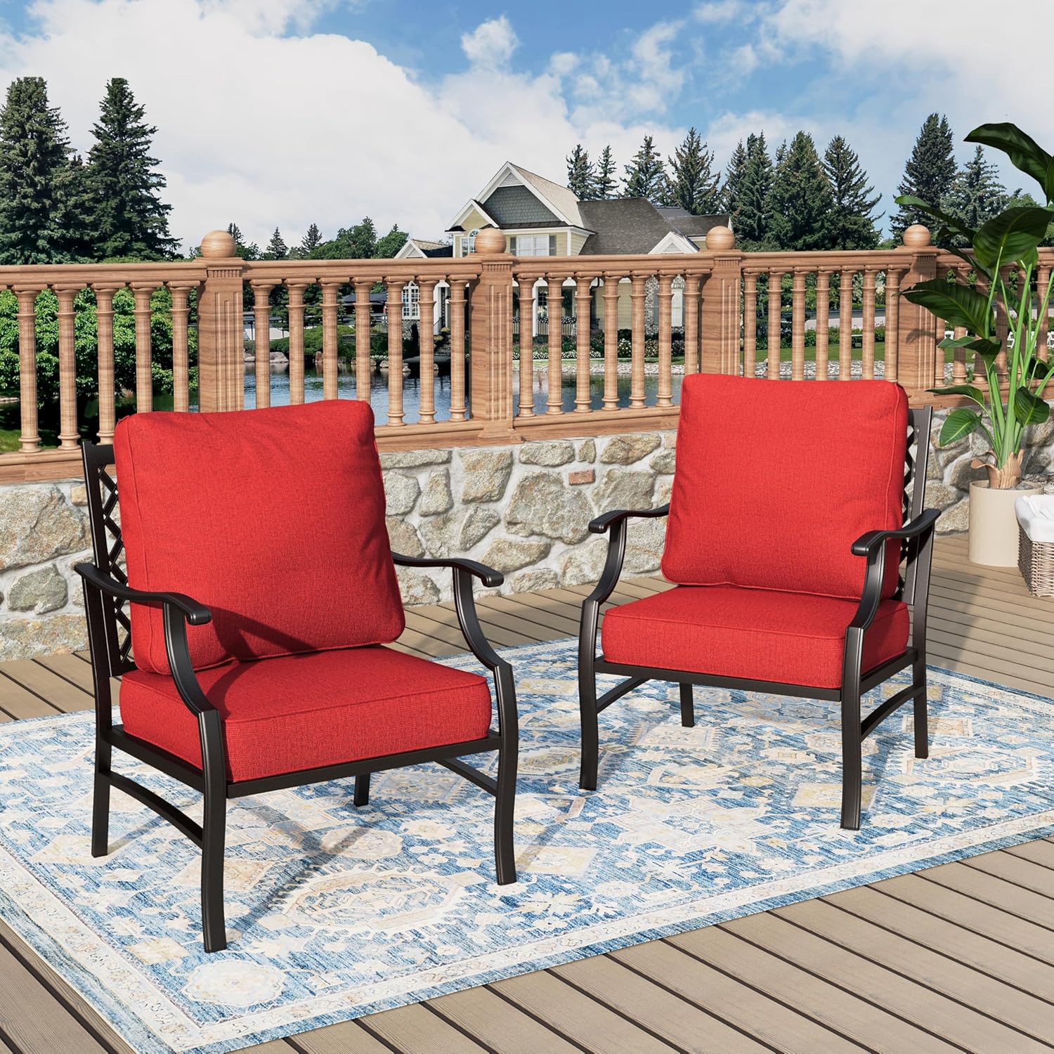 Amazon.com: MIXPATIO Patio Chairs Set of 2, High Back Outdoor Patio ...