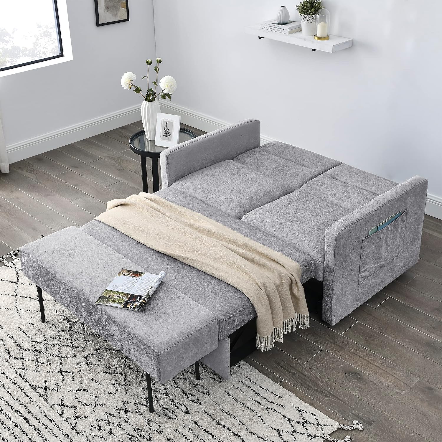 Amazon.com: ERYE 3-in-1 Loveseat Futon Sofa Convertible Queen Size Bed ...