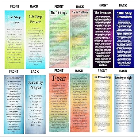 Amazon.com: AA/ 12 Step Bookmarks- Sobriety Gifts -- 12 Double-Sided ...