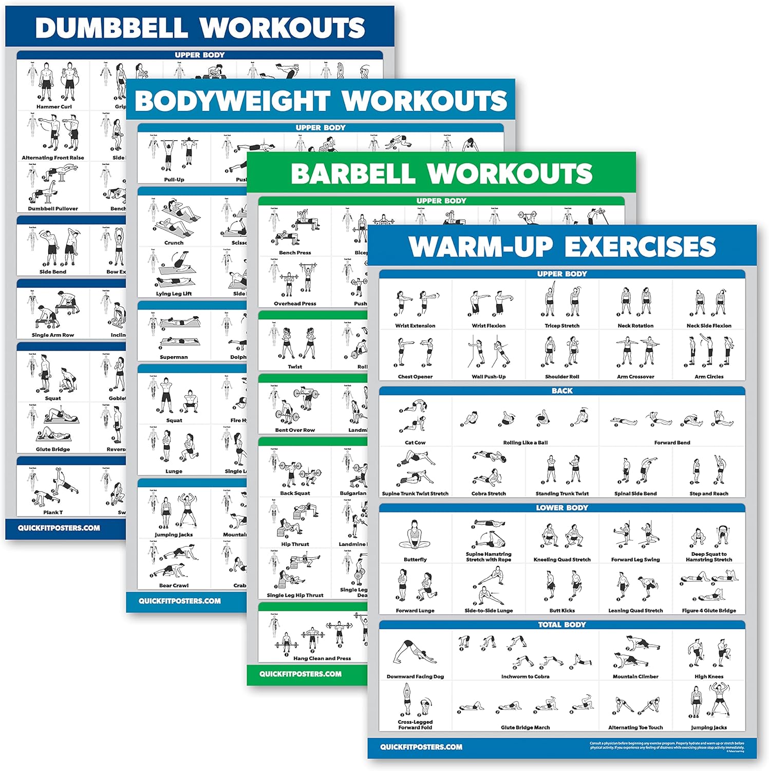 Amazon.com: Palace Learning 4 Pack - Dumbbell Workouts + Bodyweight ...
