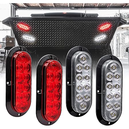 Amazon.com: 6 inch White Oval LED Reverse Trailer Tail Light [DOT FMVSS ...
