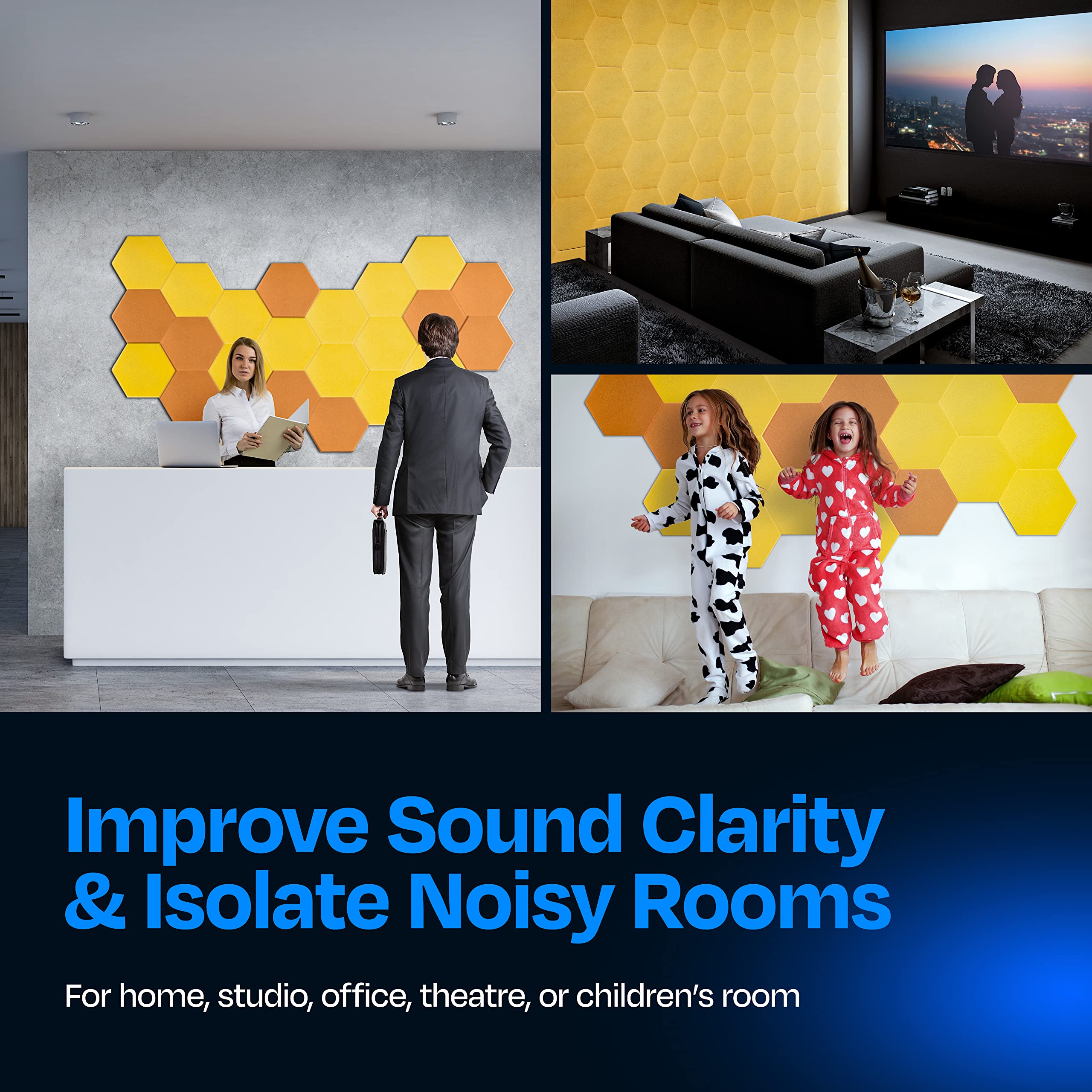 Snapklik.com : Ekkogo Acoustic Panels 12-Pack Soundproof Wall Panels ...