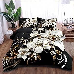 Amazon.com: CCoutueChen Cherry Blossom Floral Comforter Bedding Set ...