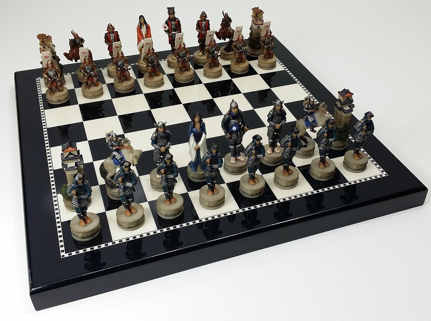 Amazon.com: Japanese Samurai Chess Set Hand Painted w/ 15" Black High ...