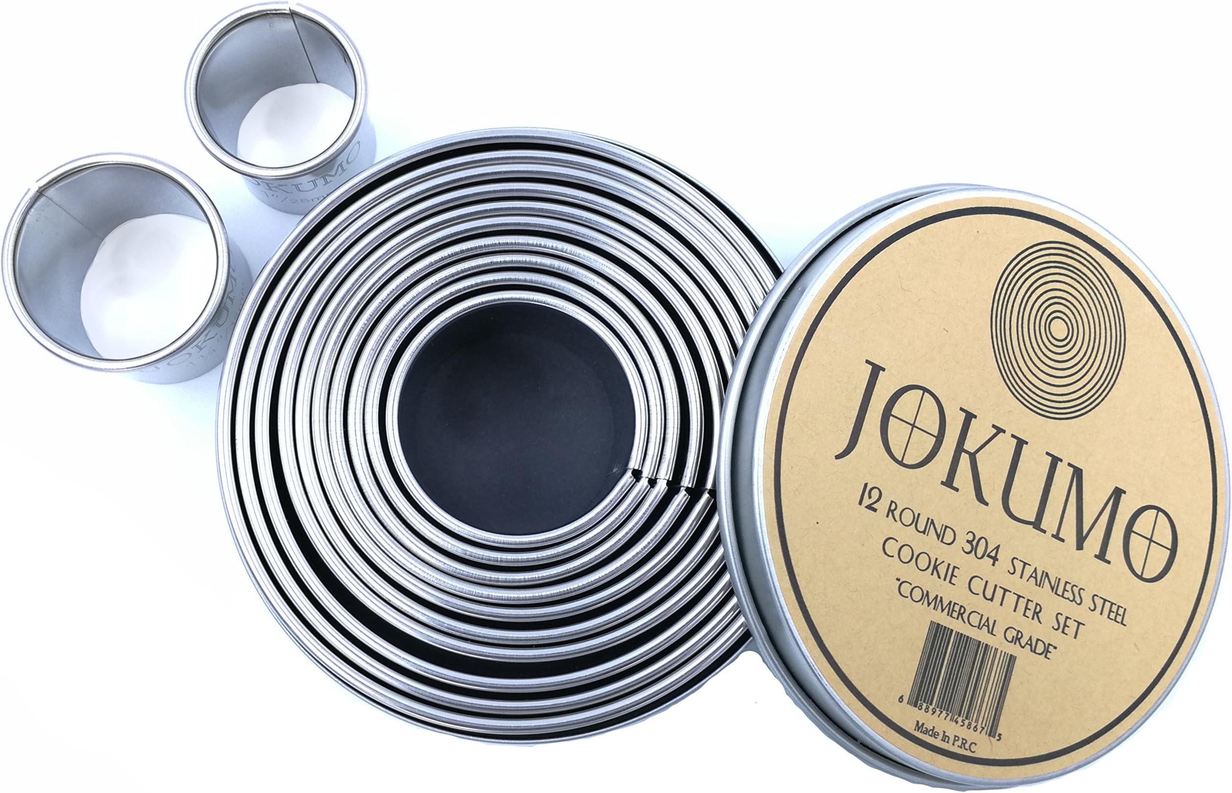 Amazon.com: JOKUMO 12 Piece Plain Round Pastry/Cookie Cutter Set Heavy ...