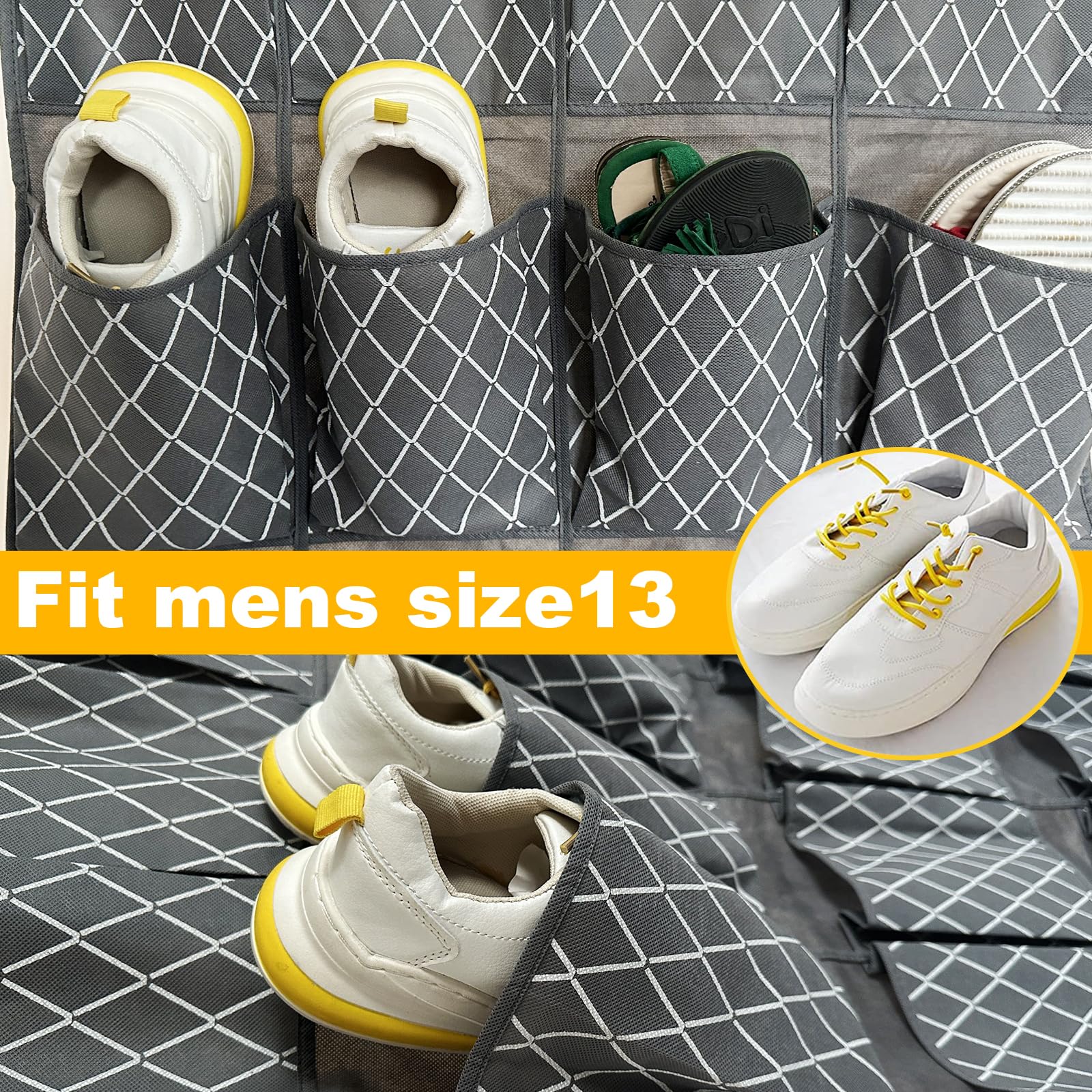 Snapklik.com : Homyfort 2 Pack Extra Large Over The Door Shoe Organizer ...