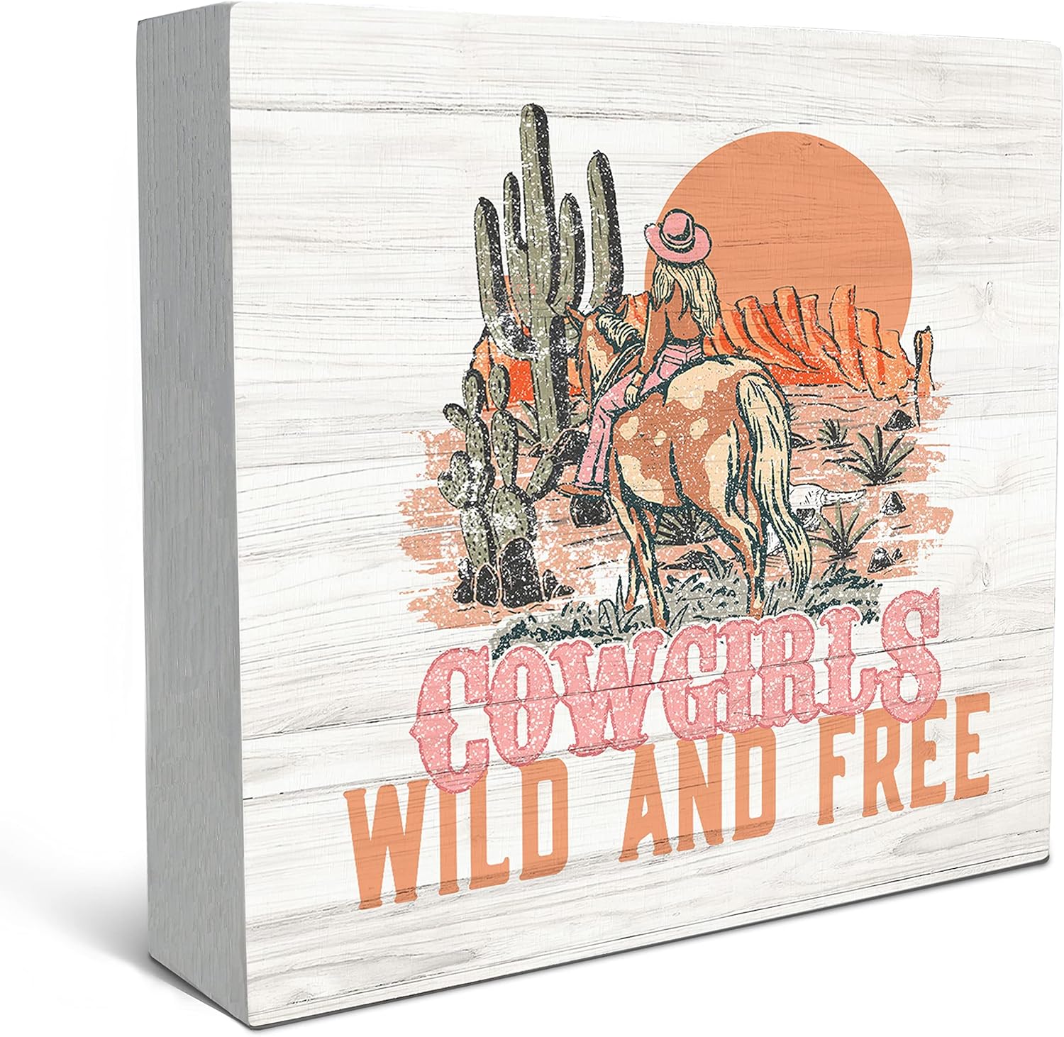 Amazon.com: SRADMO Long Live Cowgirls Wood Box Sign Desk Decor，Retro ...