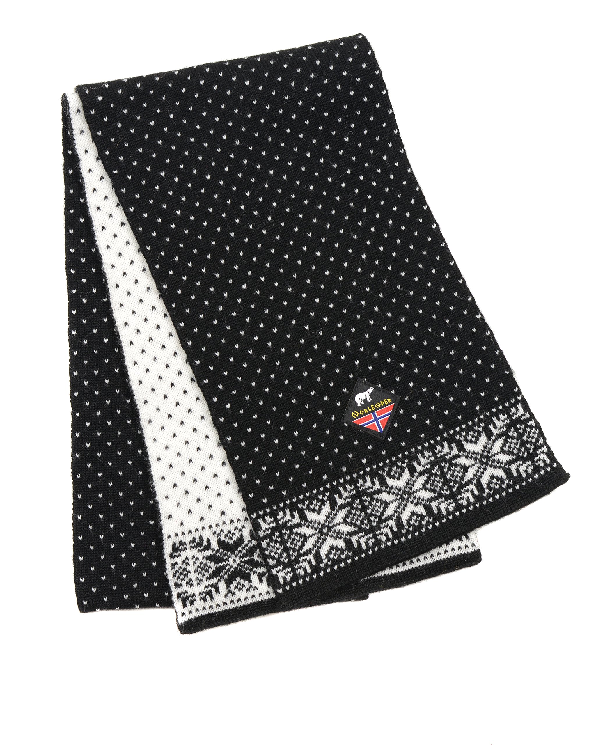 Norlender 100% Norwegian Wool Dot Print Scarf (Black) at Amazon Women’s ...