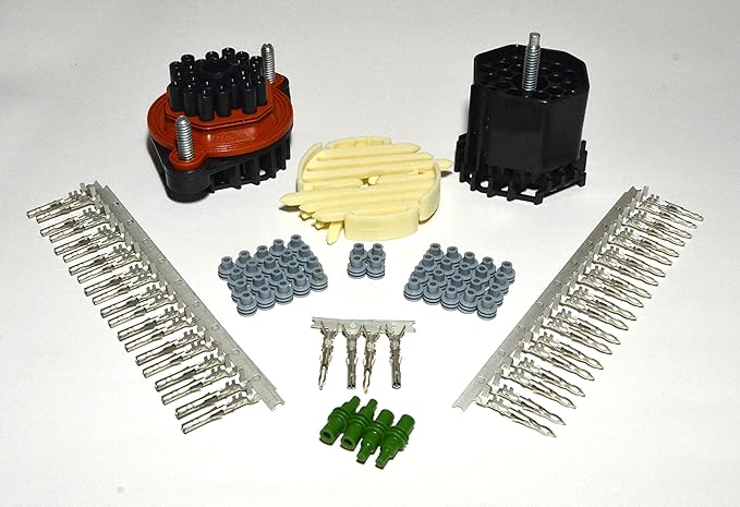 Amazon.com : Delphi Weather Pack Bulkhead Kit 22-pin 14-16AWG Kit ...