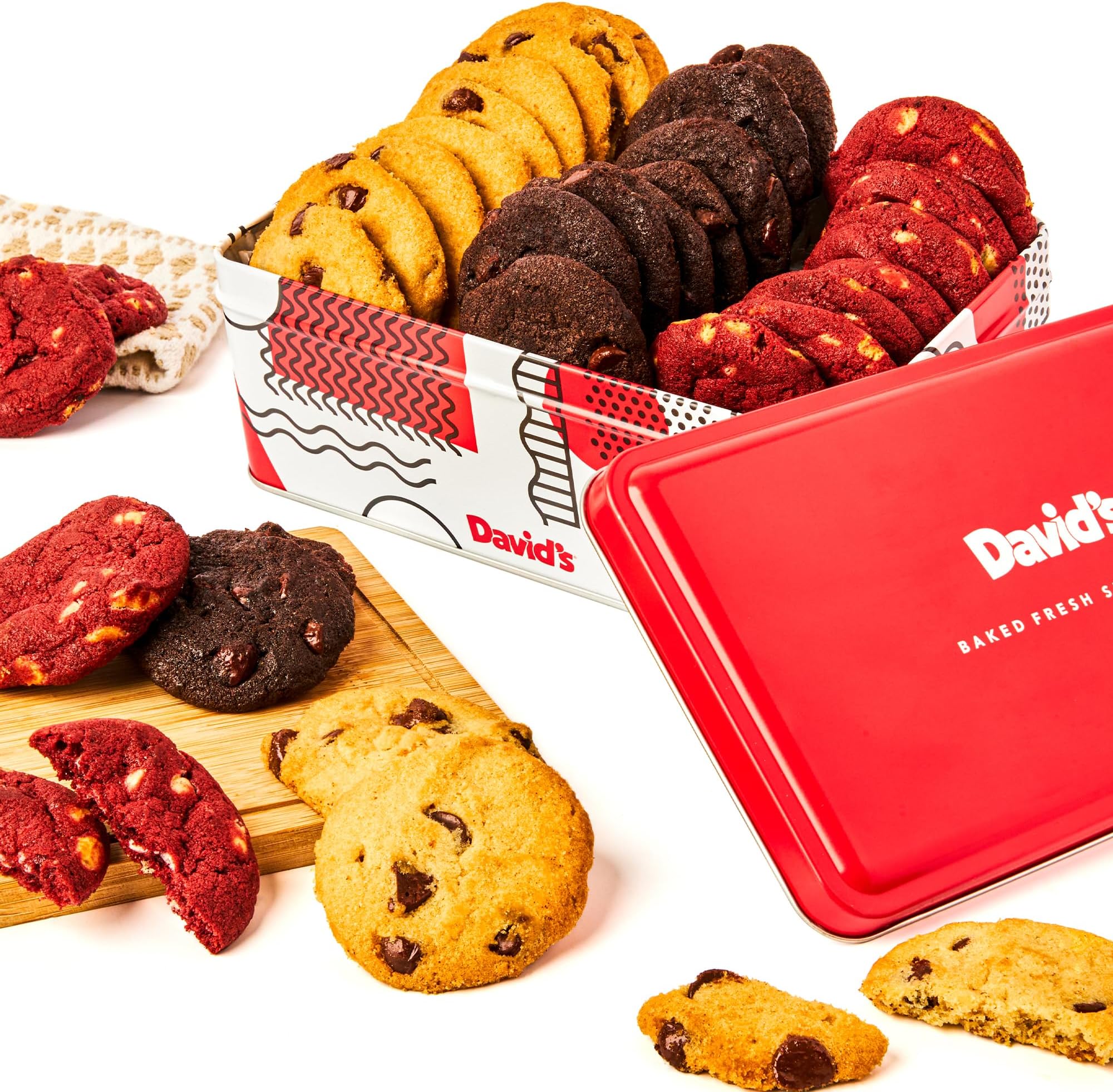 Amazon.com: David's Cookies Fresh-Baked Sweet Sampler Mini Bites Tin ...