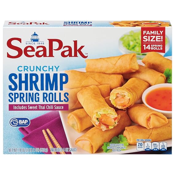 Amazon.com: SeaPak Frozen Meals - Shrimp Spring Rolls with Sweet Chili ...