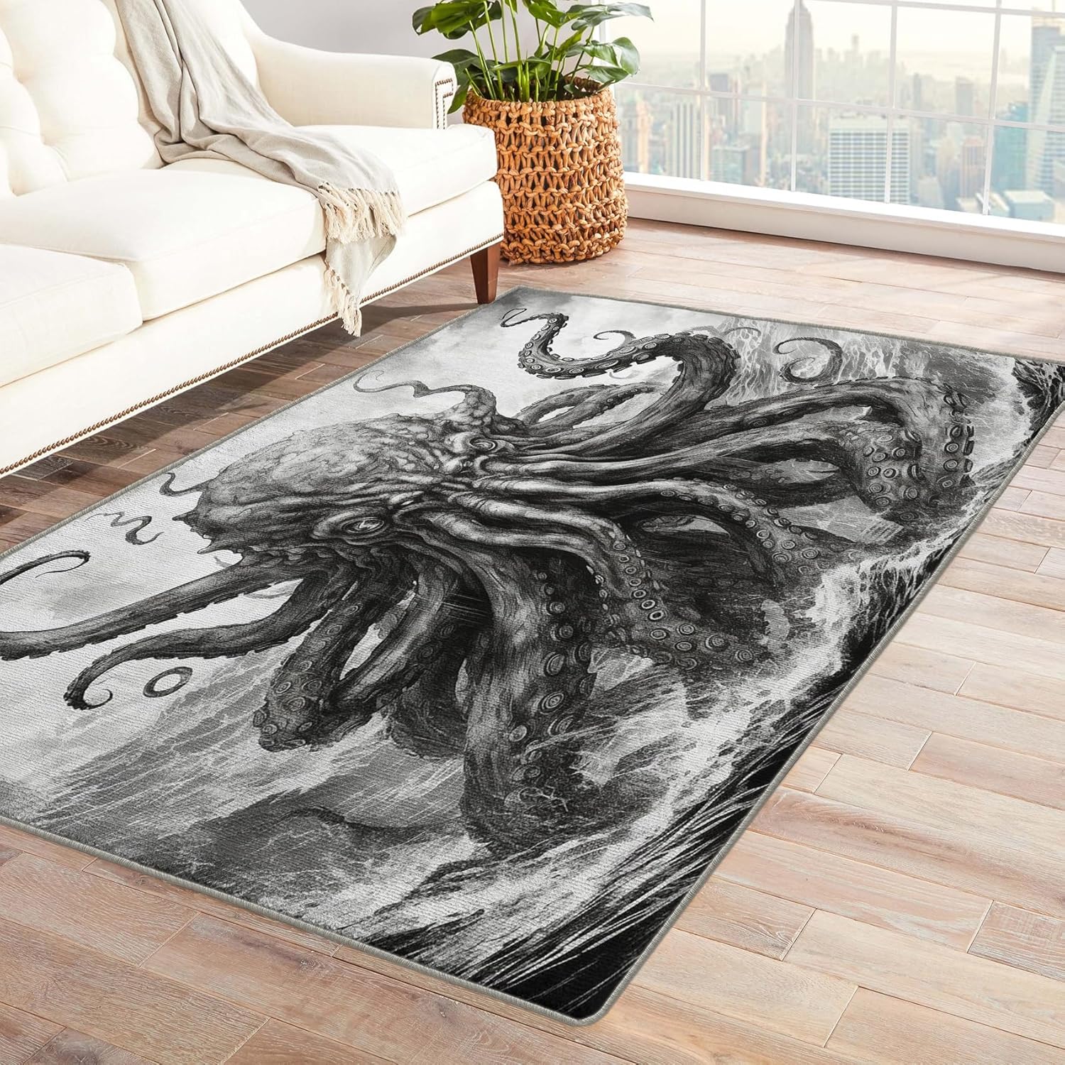 Amazon.com: ZDABAOEC Octopus Rug, 4x6 Rug, Tentacles Area Rugs for ...