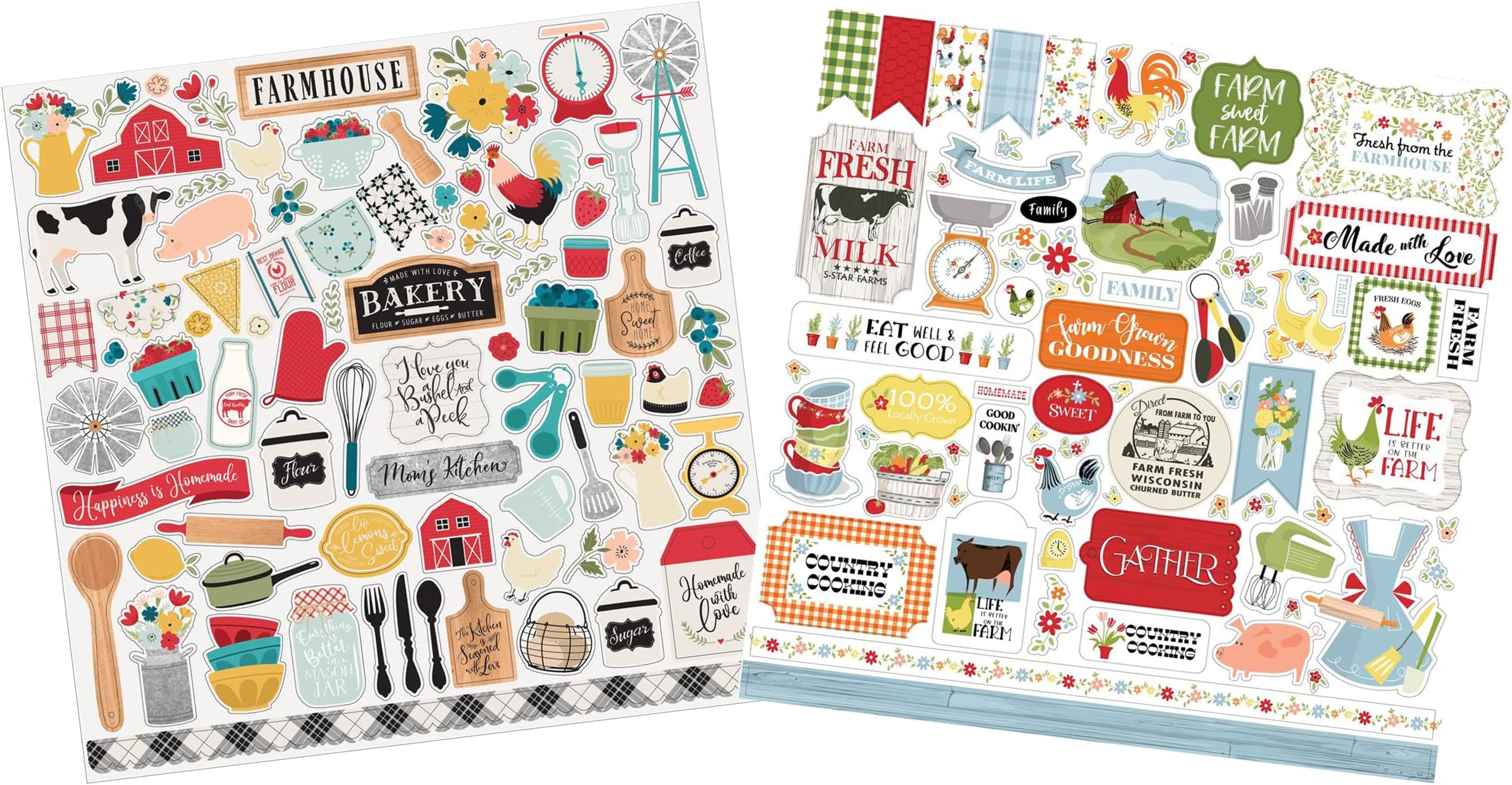 Amazon.com: Farmhouse Kitchen Recipe Stickers - Farm Life Style Cooking ...