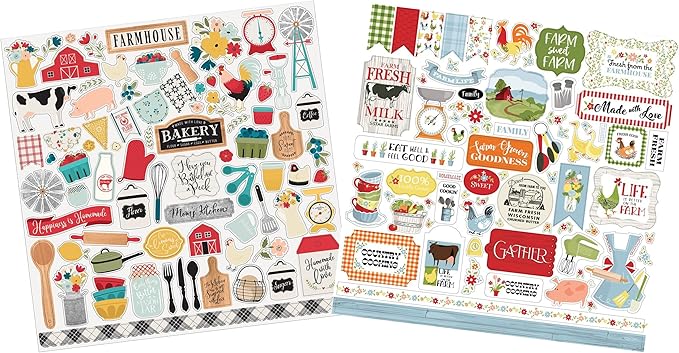 Amazon.com: Cooking Scrapbook Stickers - with Farmhouse Kitchen Recipe ...