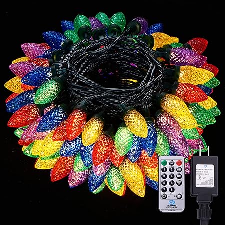 Amazon.com: Philips 100 LED Multicolor Faceted C9 Christmas Lights on ...