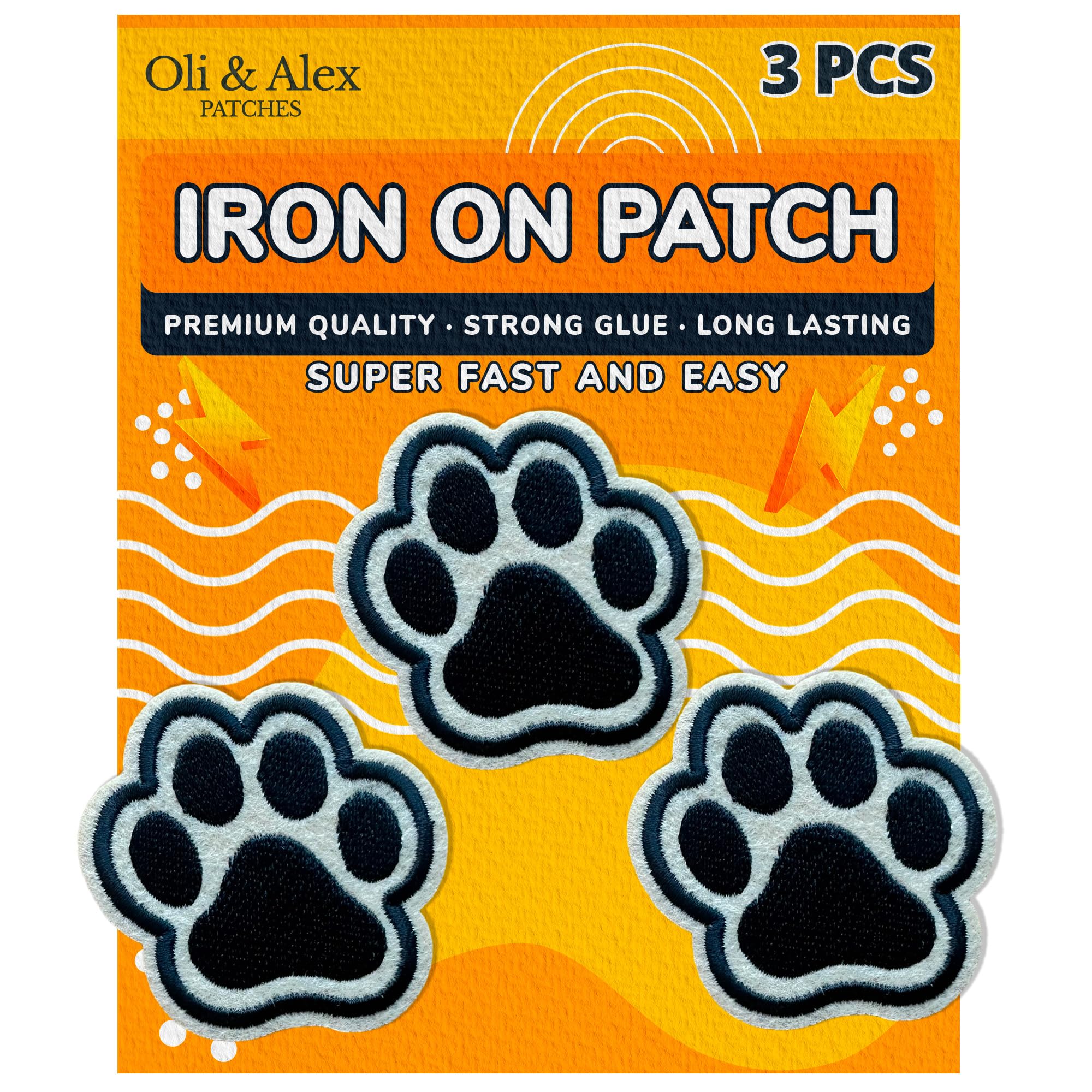 Amazon.com: Iron On Paches Premium - Paw Print Iron-On Patch Beige ...