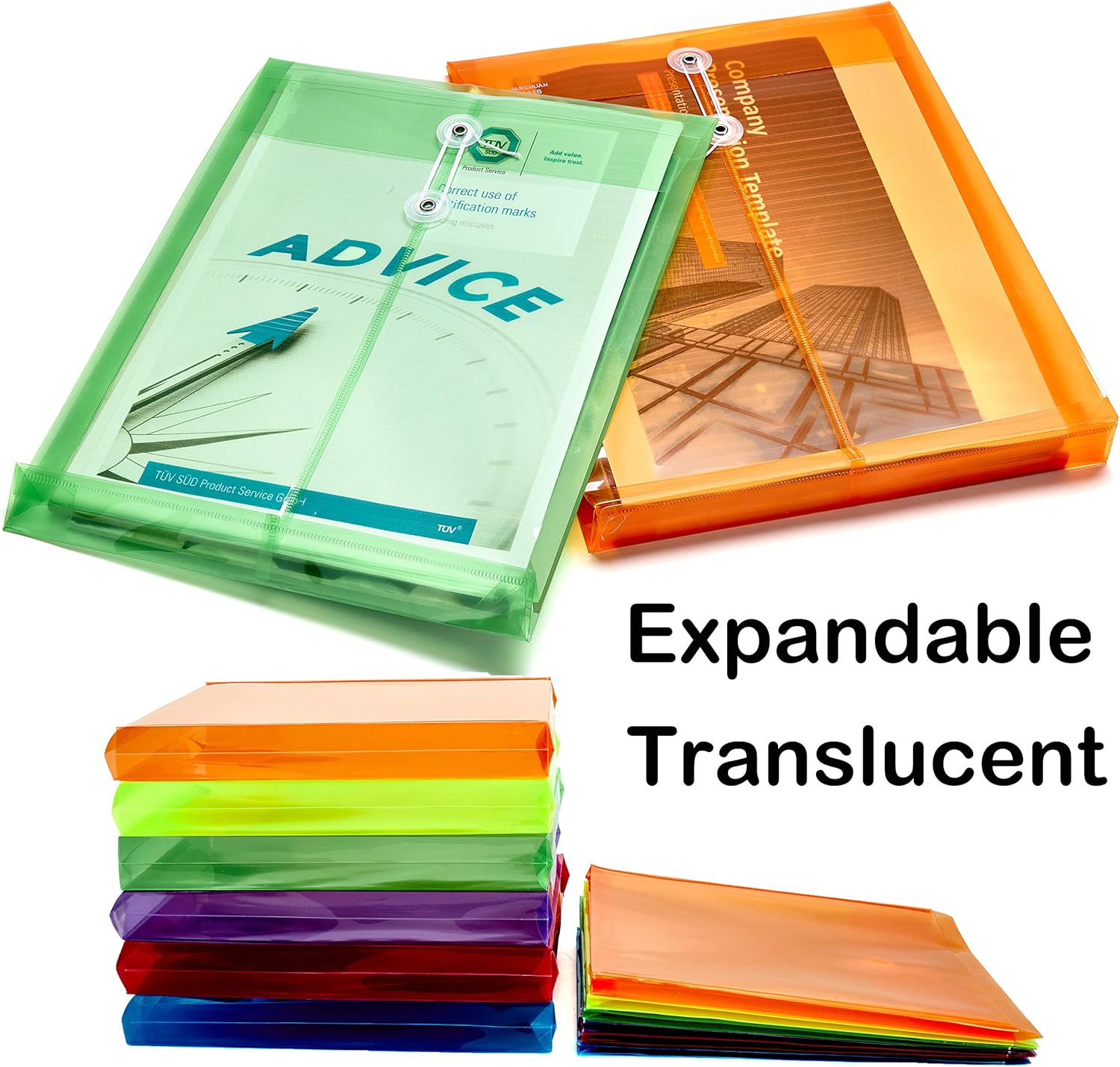 FANWU 12 Pack Assorted Colors Plastic Envelopes Poly Envelope ...