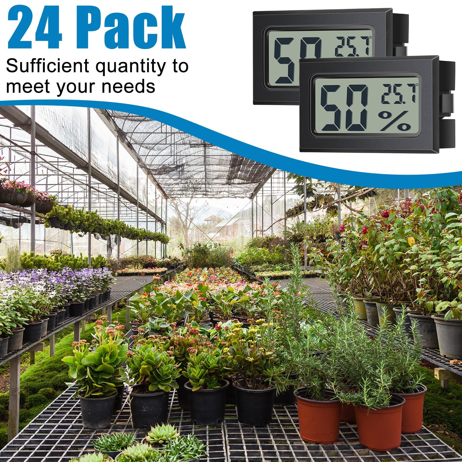 Snapklik.com : Kanayu 24 Pack Mini Digital Hygrometer Thermometers ...