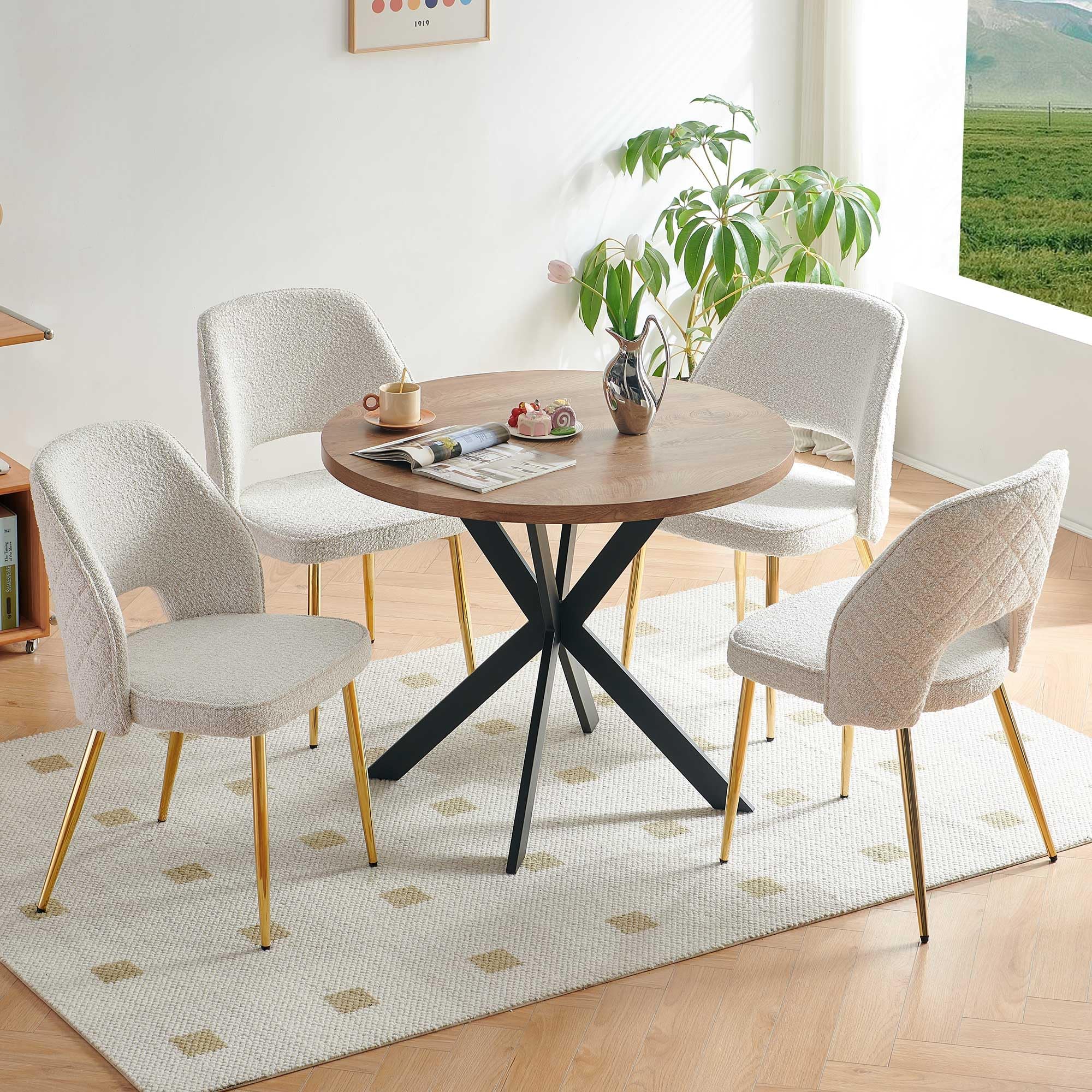 Amazon.com - NORDICANA 5-Pieces 37-Inch Dining Table Set for 4 - Space ...