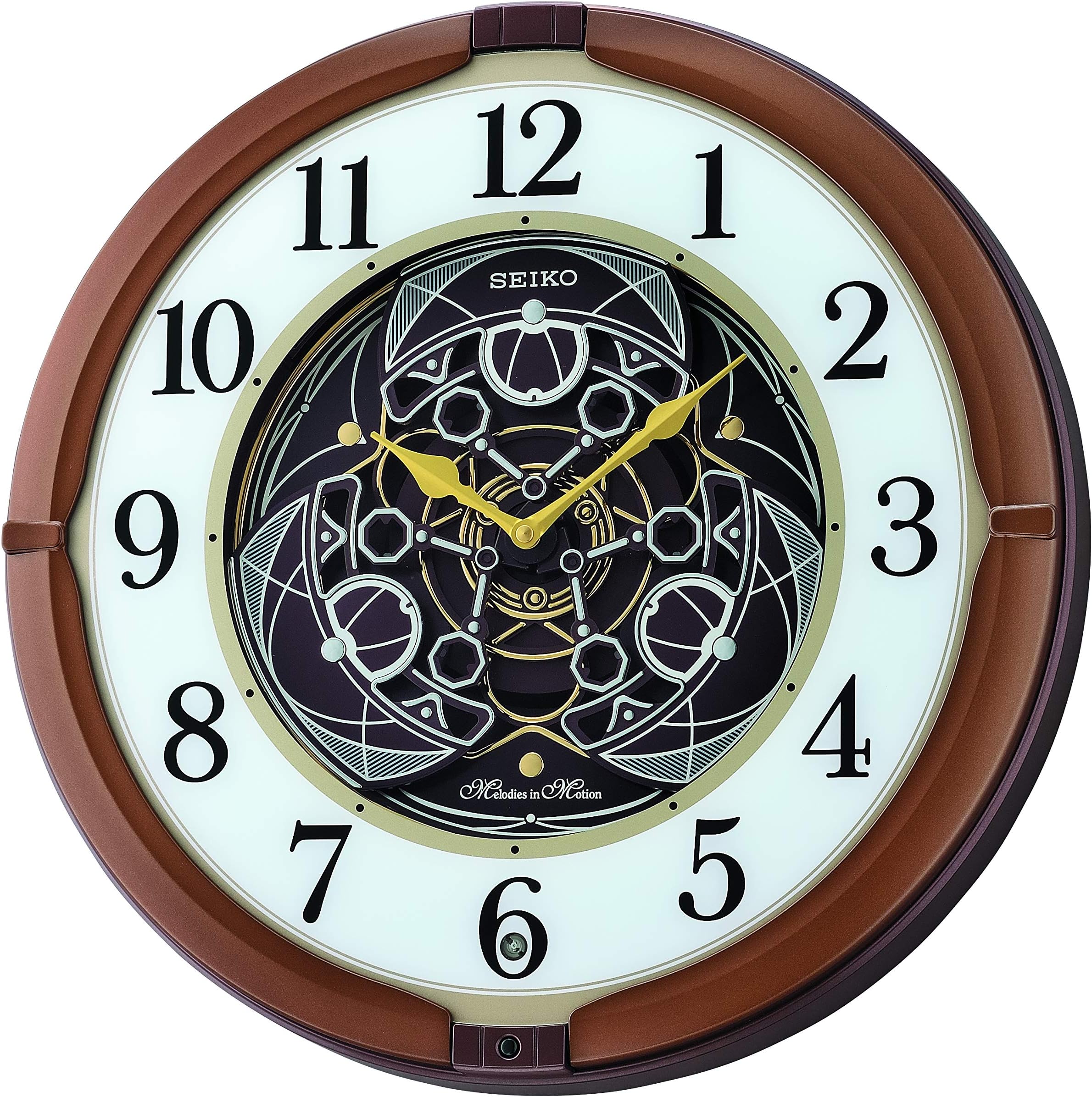 Amazon.com: Seiko Melodies in Motion Wall Clock, Golden Chandelier ...