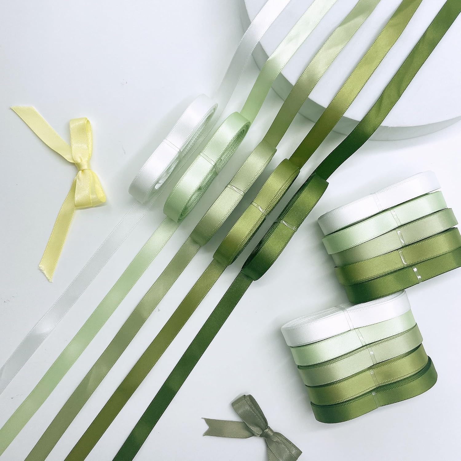 Amazon.com: 5Colors x 5yd Each (25yd Total) Satin Ribbons for Crafts ...